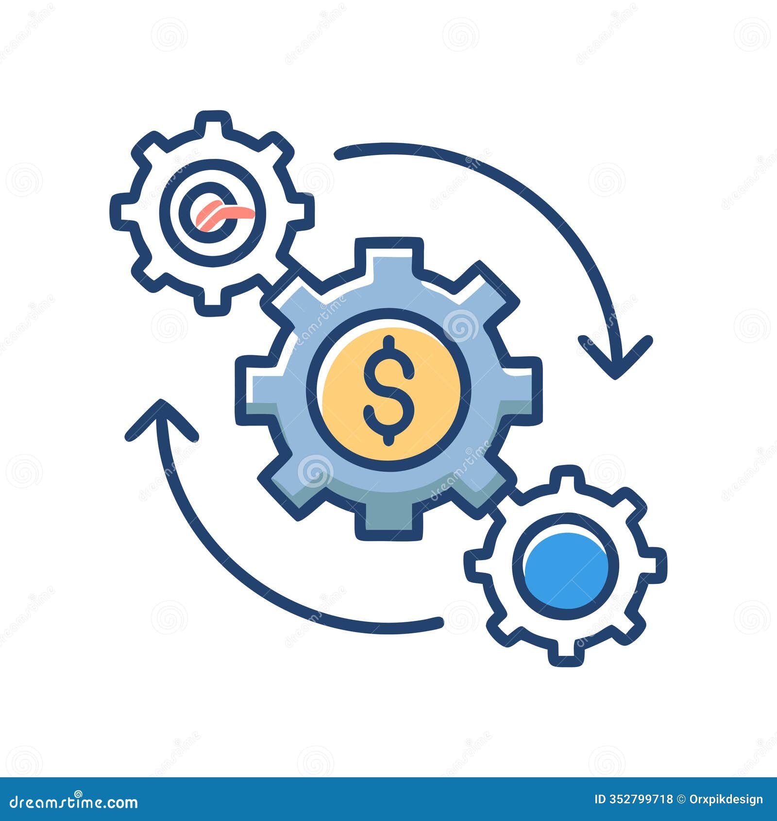 Financial Process Improvement Icon for Optimization Stock Vector ...