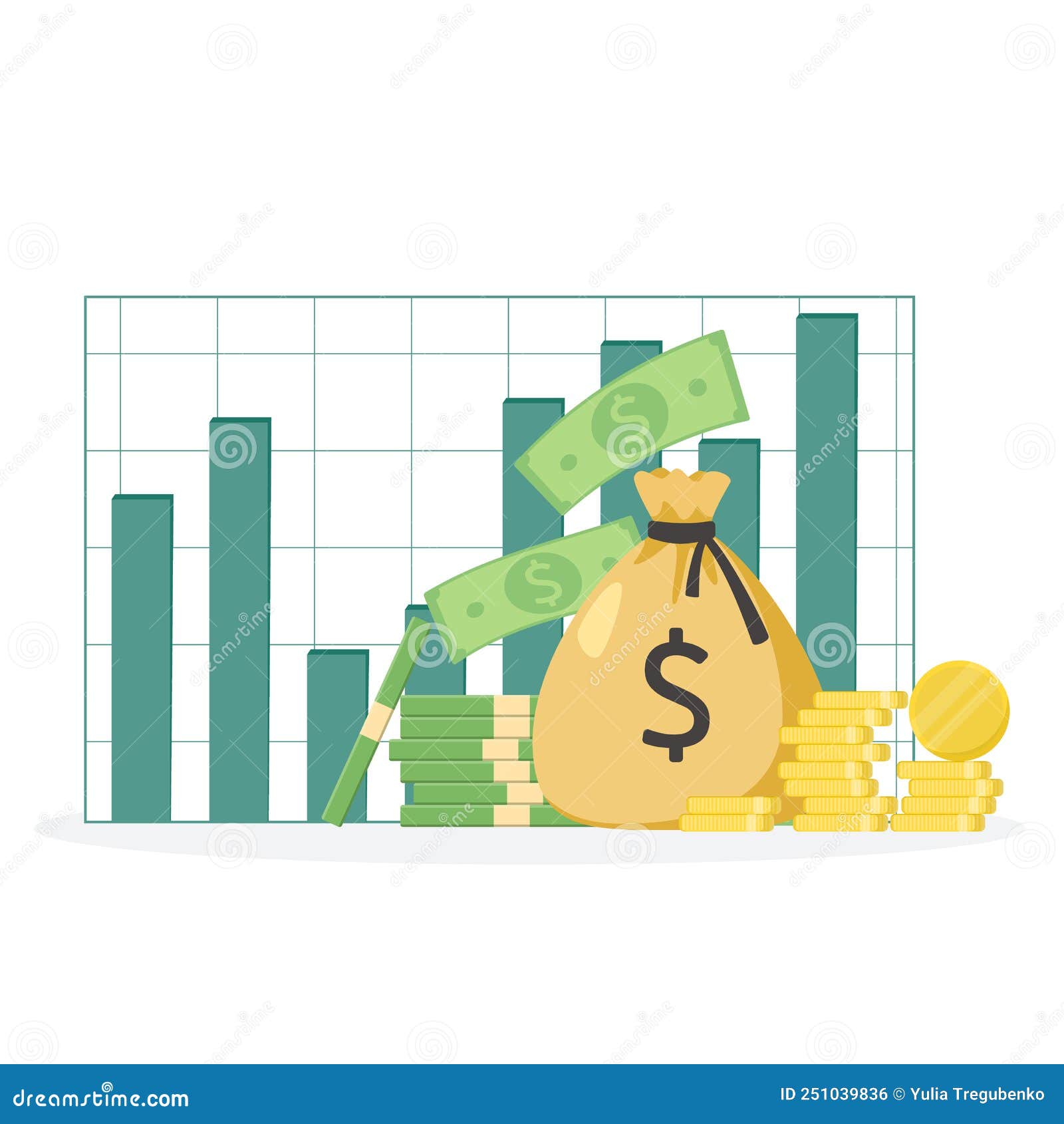 Financial Progress Chart. Growing Income Graph Stock Vector ...