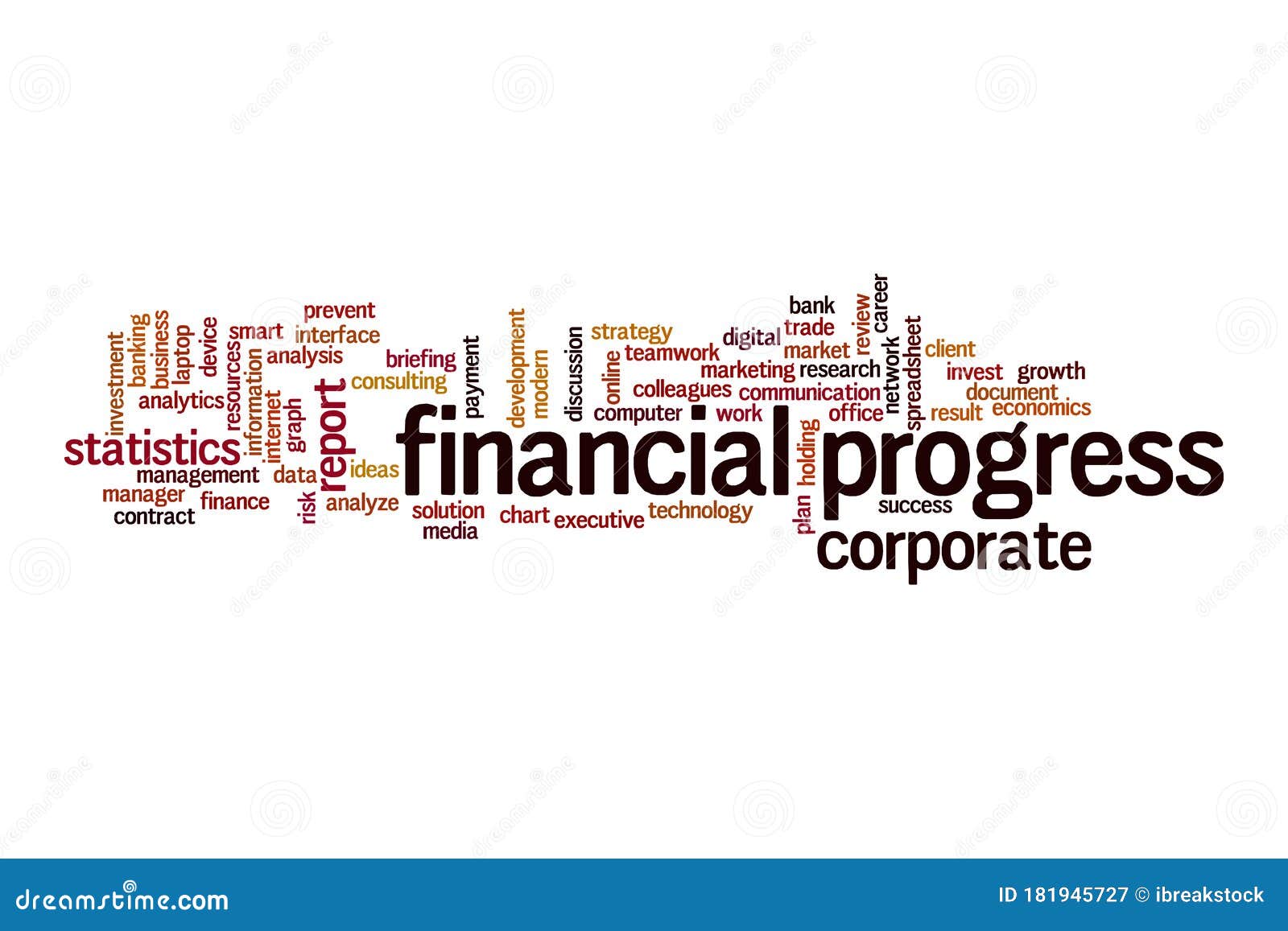 Financial Progress Word Cloud Concept Stock Illustration - Illustration ...
