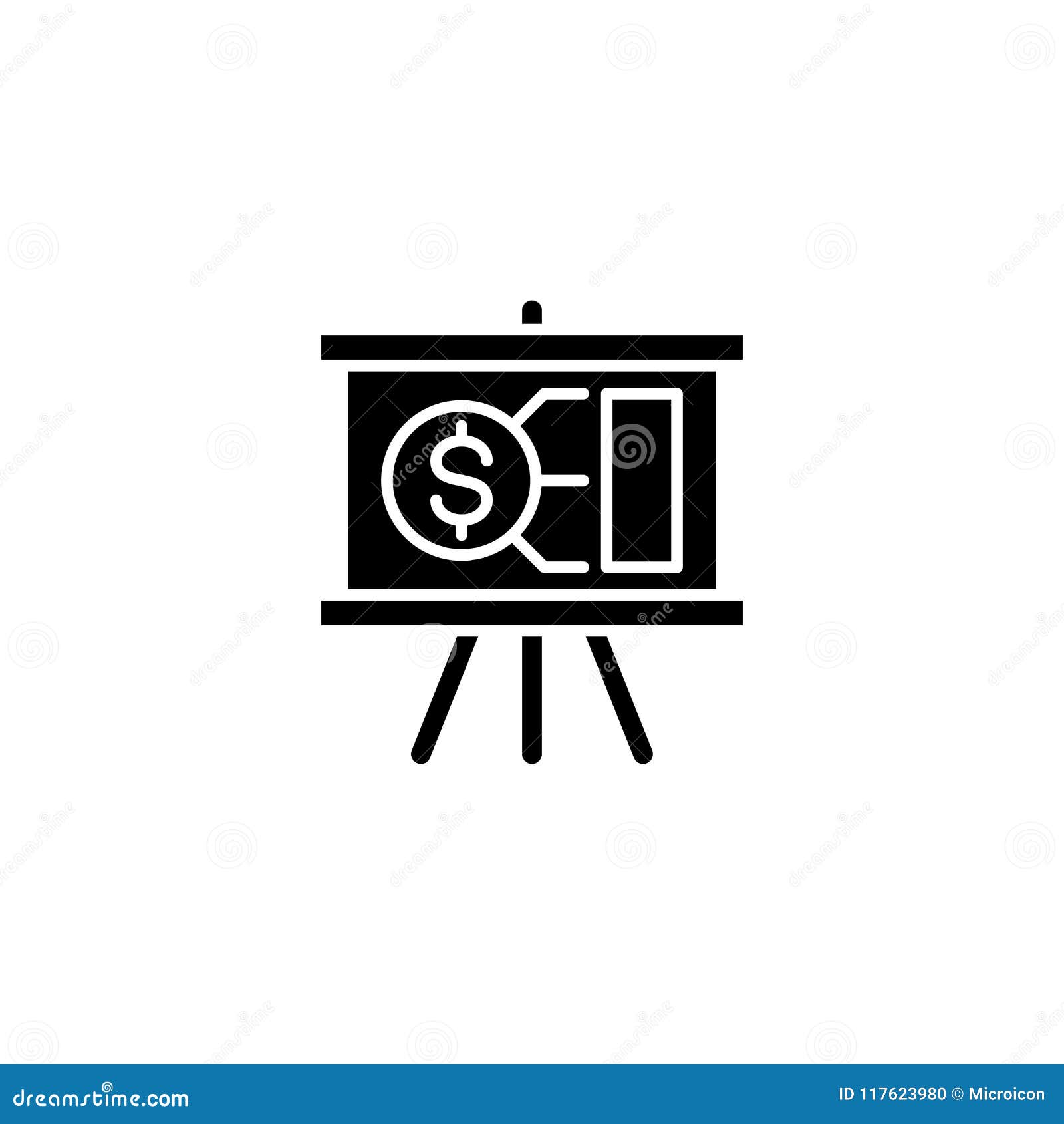 Financial Project Black Icon Concept. Financial Project Flat Vector ...