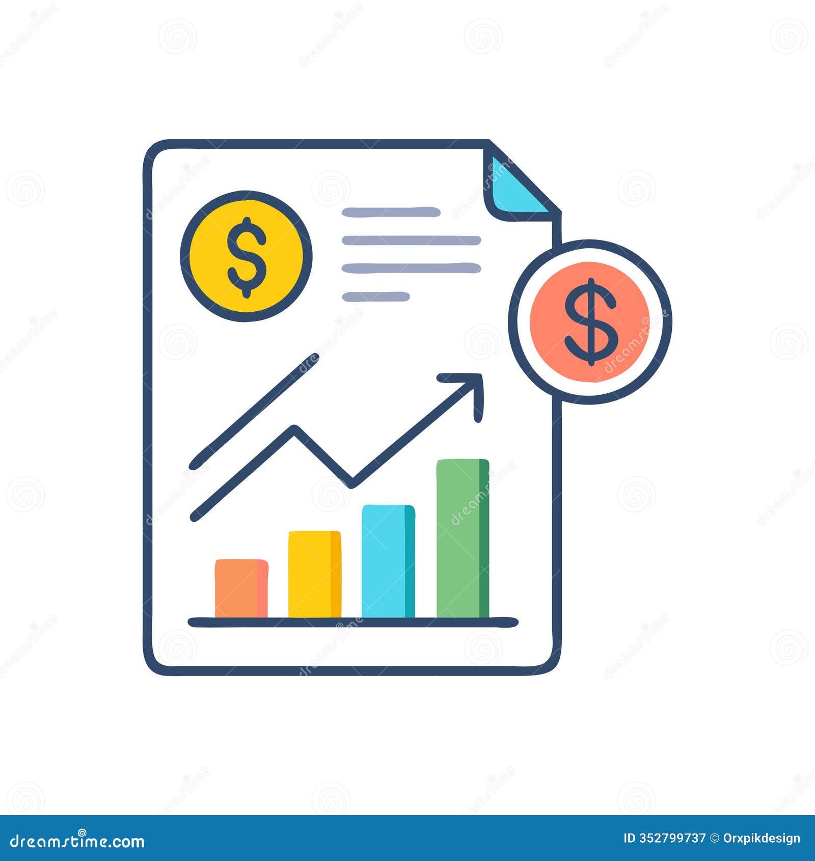 Financial Projections Visualization Icon Stock Vector - Illustration of ...