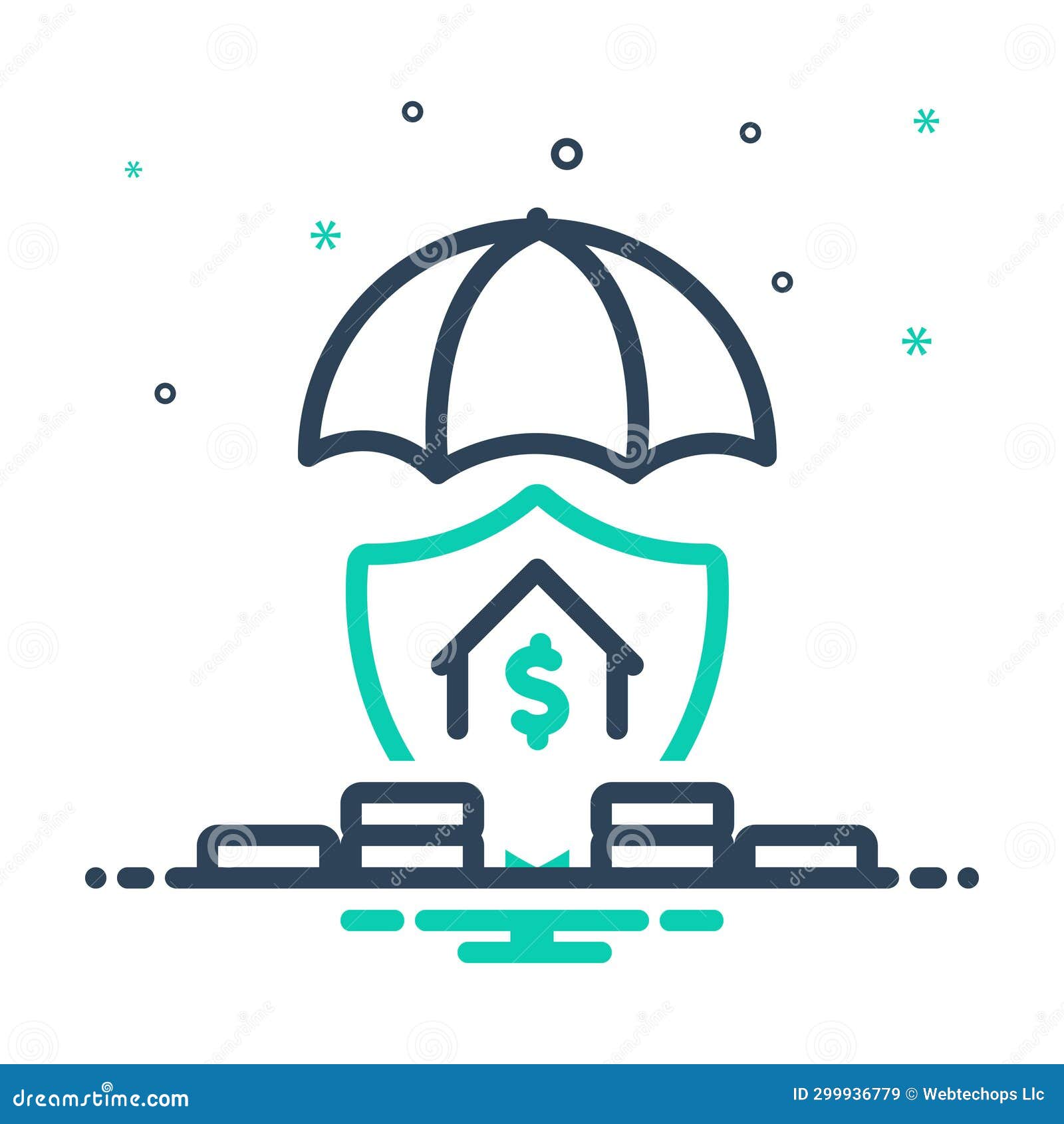 Mix Icon for Financial Protection, Money and Insurance Stock Vector ...