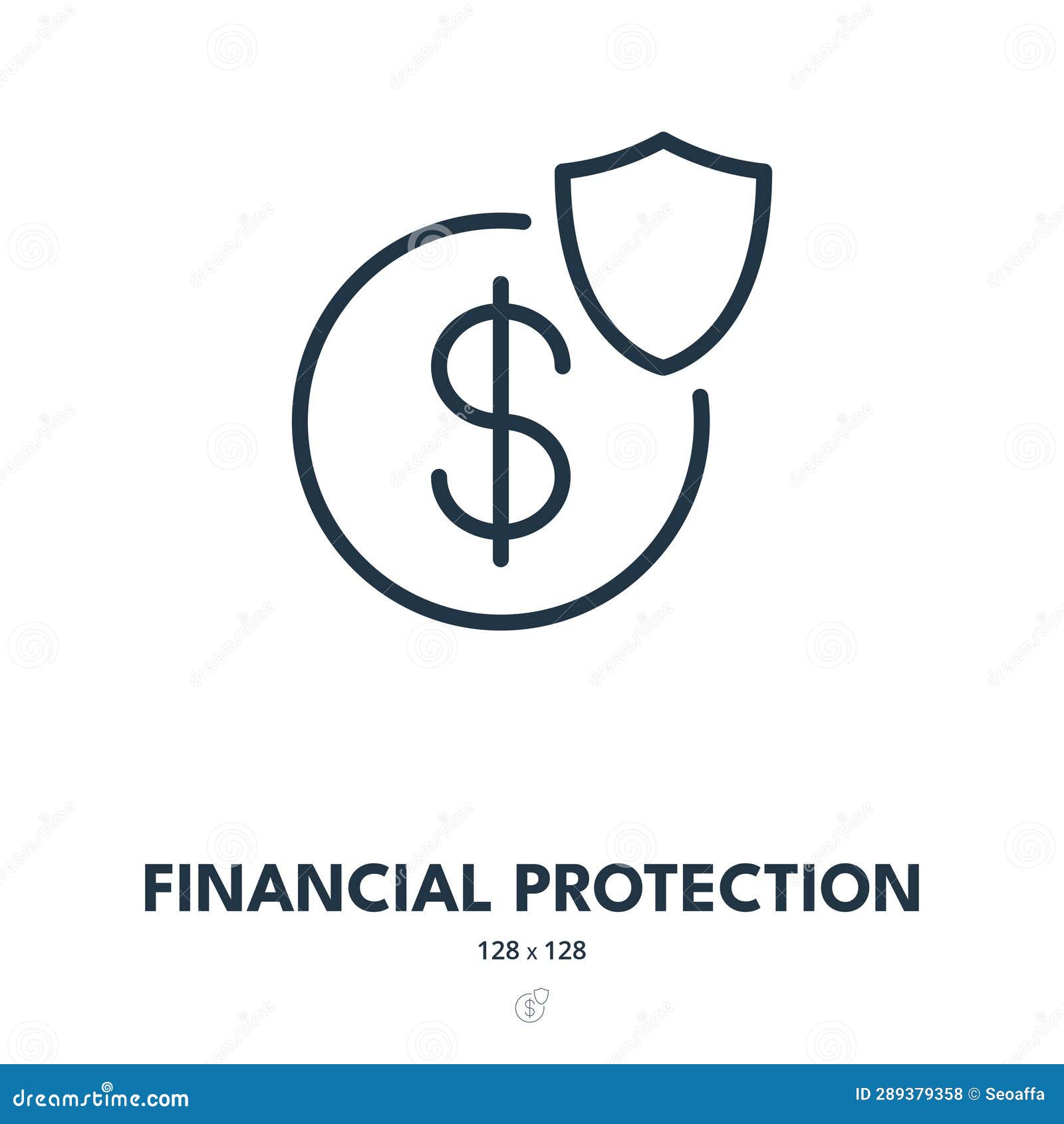 Financial Protection Icon. Security, Insurance, Banking. Editable ...