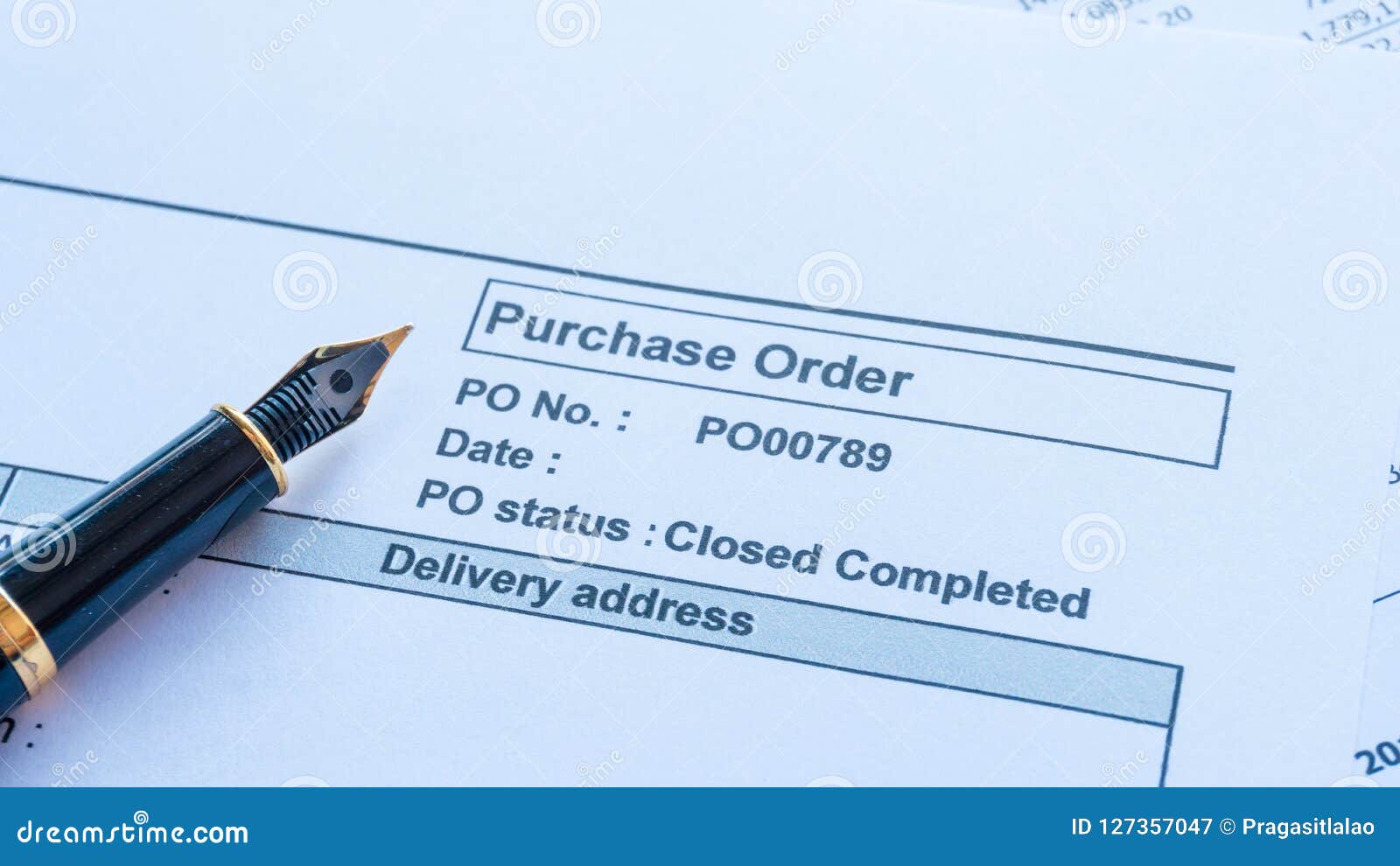 Financial Purchase Order Document Contract Keep in the Folder Stock ...