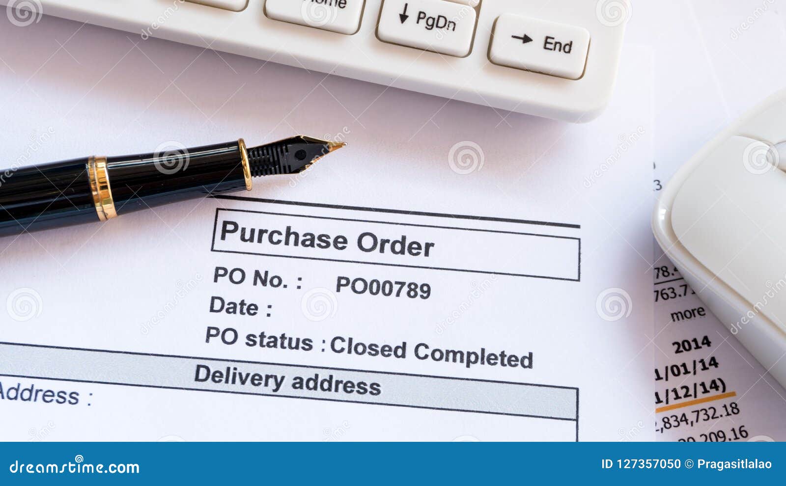 Financial Purchase Order Document Contract Keep in the Folder Stock ...