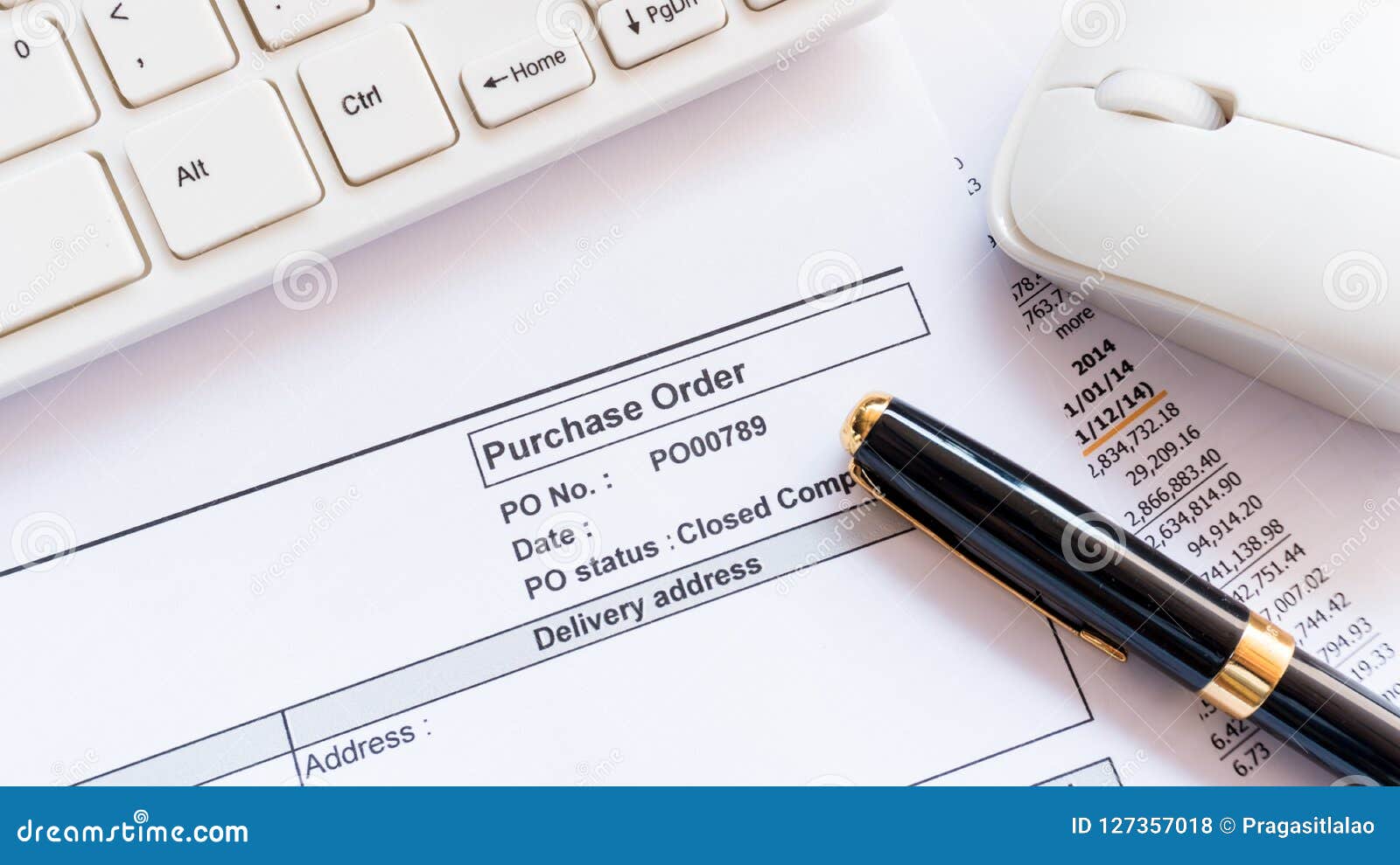 Financial Purchase Order Document Contract Keep in the Folder Stock ...