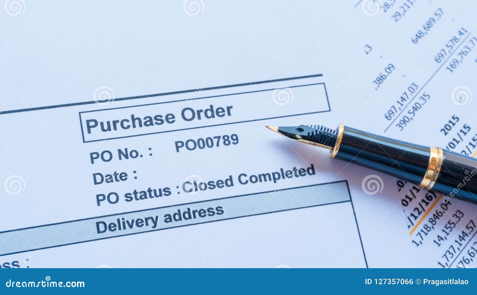 Financial Purchase Order Document Contract Keep in the Folder Stock ...