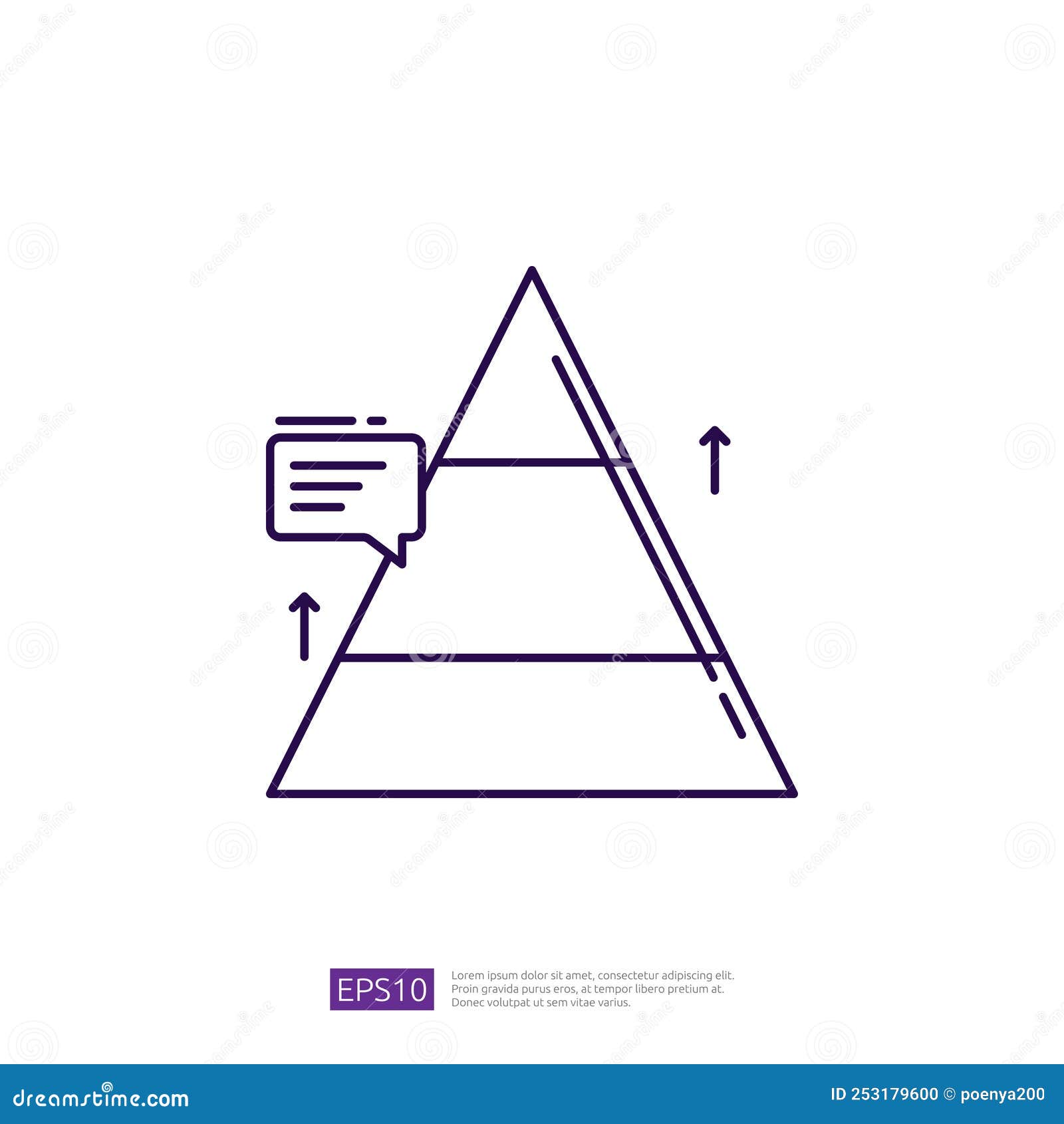 Financial Pyramid Chart Outline Icon Stock Vector - Illustration of ...
