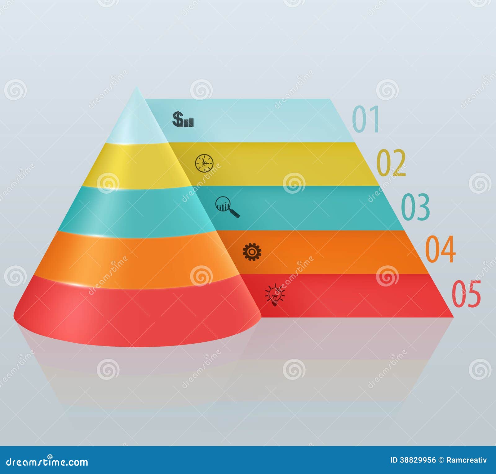 Financial Pyramid with Numbered Tabbed Stock Vector - Illustration of ...