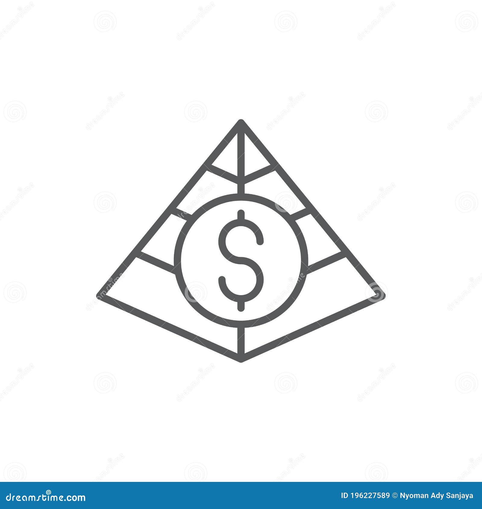 Financial Pyramid Vector Icon Symbol Isolated on White Background Stock ...