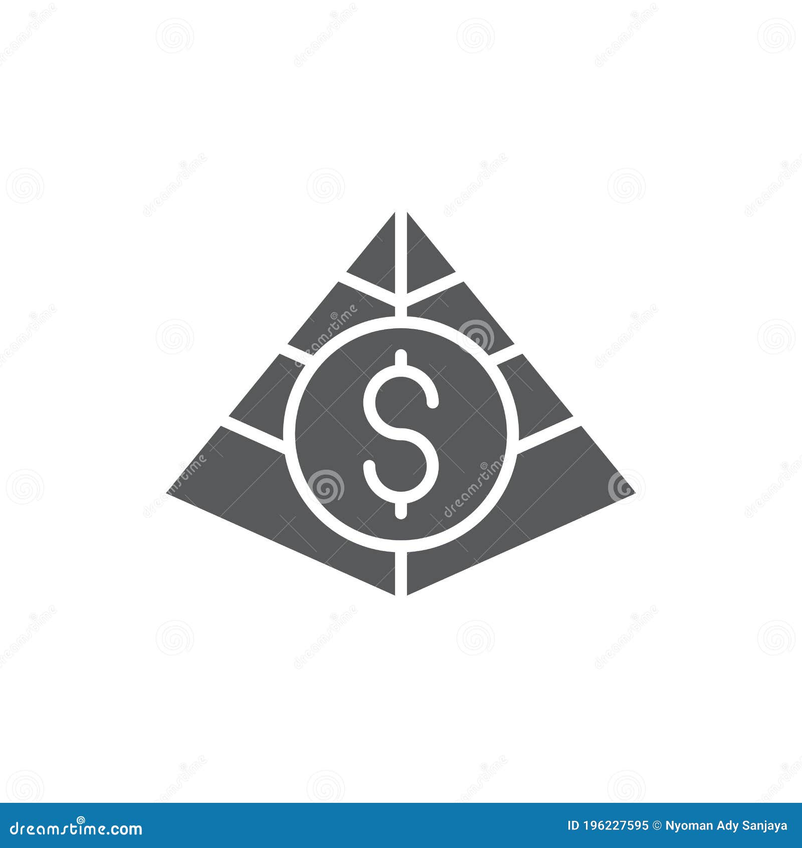 Financial Pyramid Vector Icon Symbol Isolated on White Background Stock ...