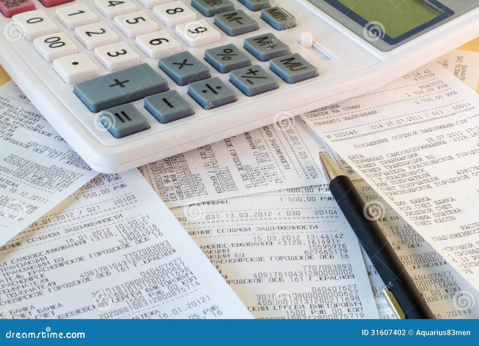 Financial receipts stock photo. Image of comparison, number - 31607402