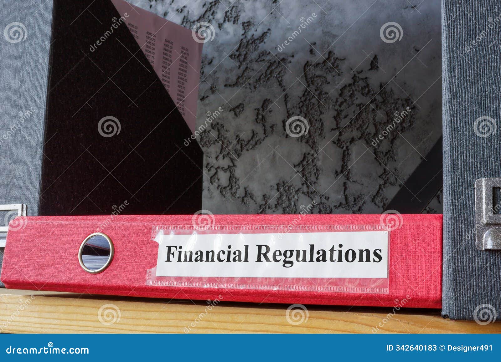 Financial Regulations Folder on Shelf Symbolizing Compliance. Stock ...