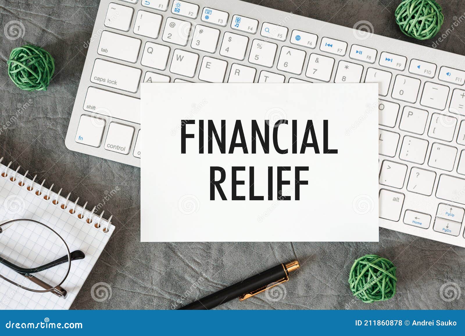 FINANCIAL RELIEF is Written in a Document on the Office Desk Stock ...