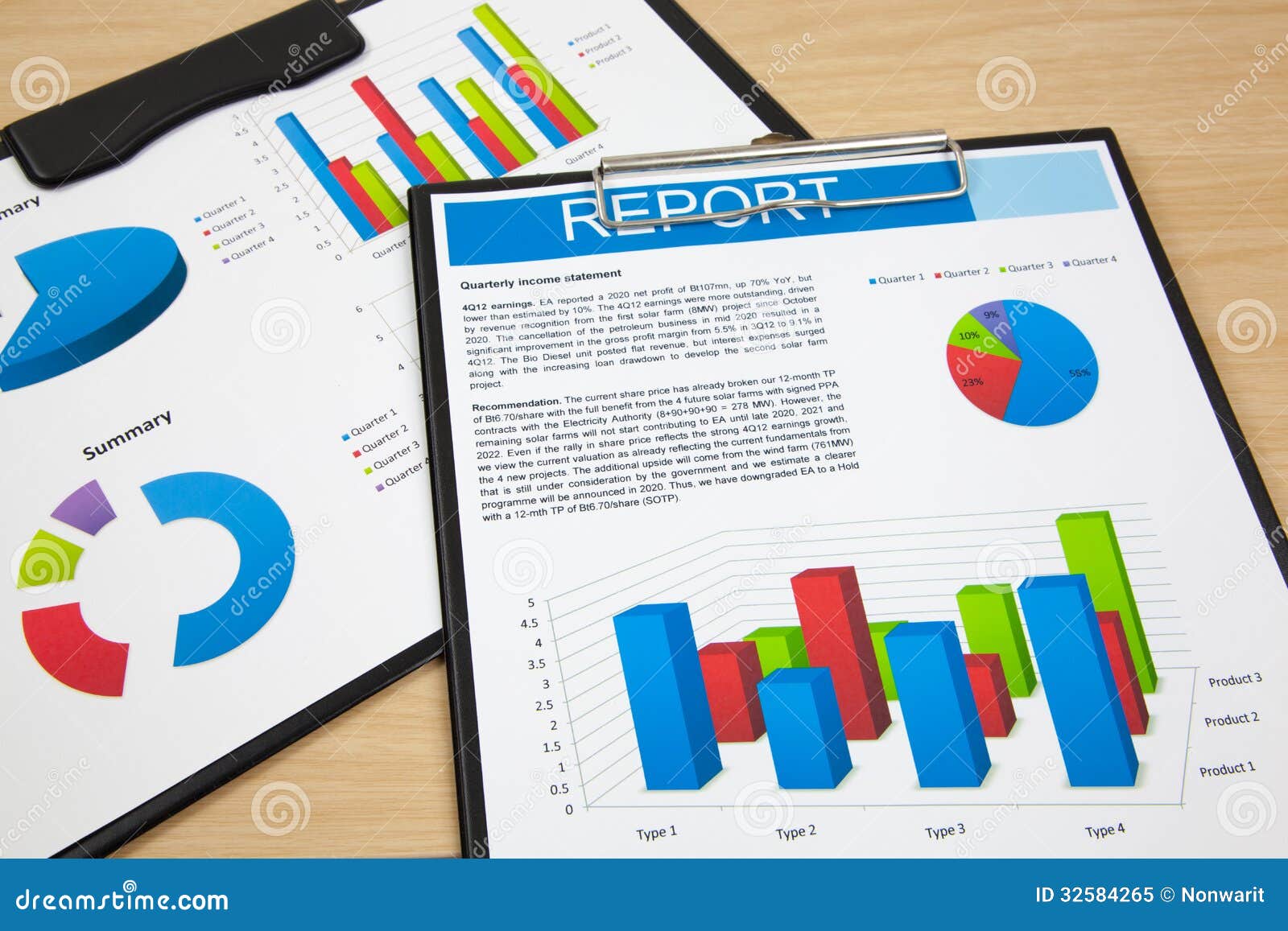 Financial report stock image. Image of document, gains - 32584265