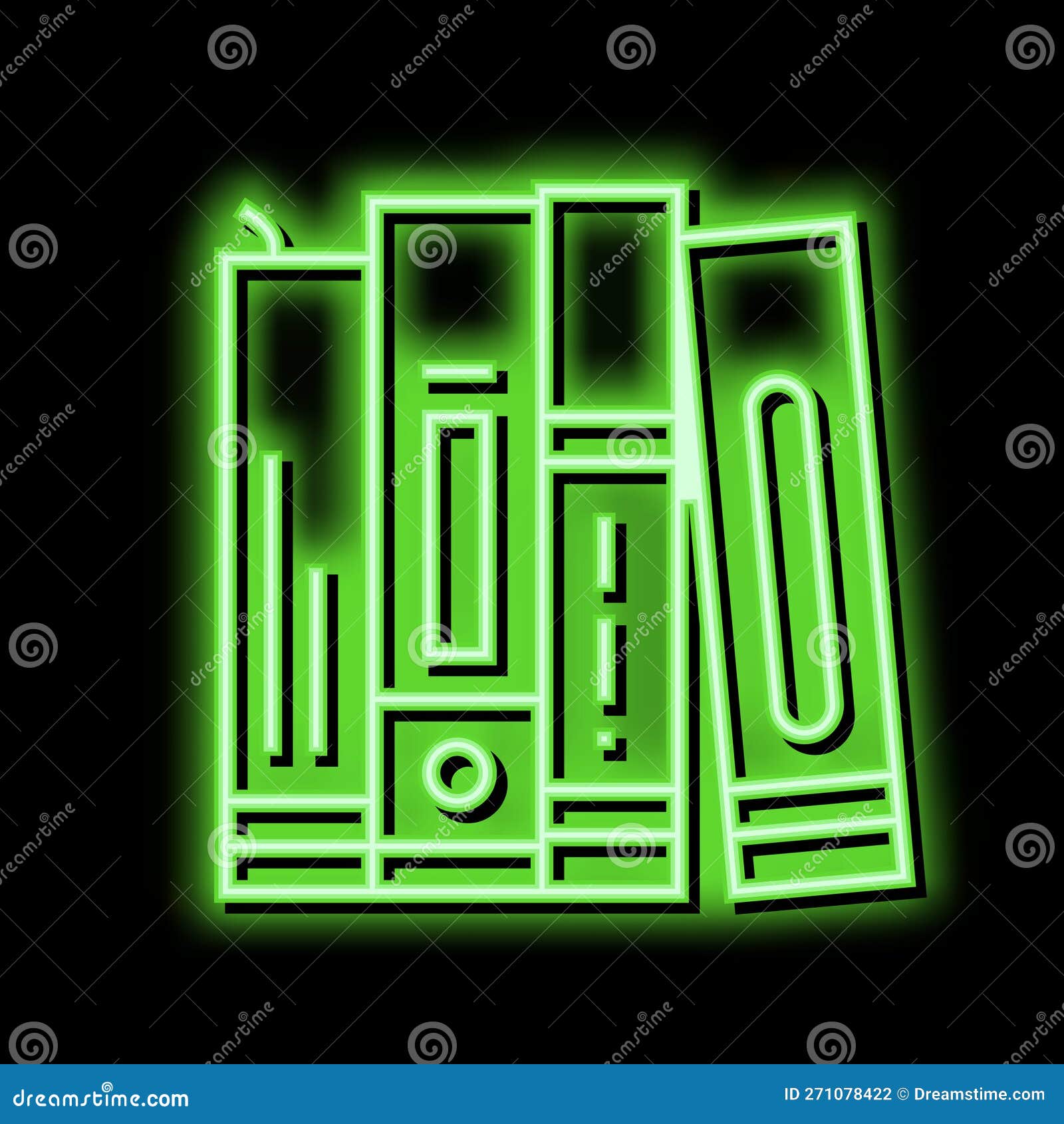 Financial Report Folder Neon Glow Icon Illustration Stock Vector ...