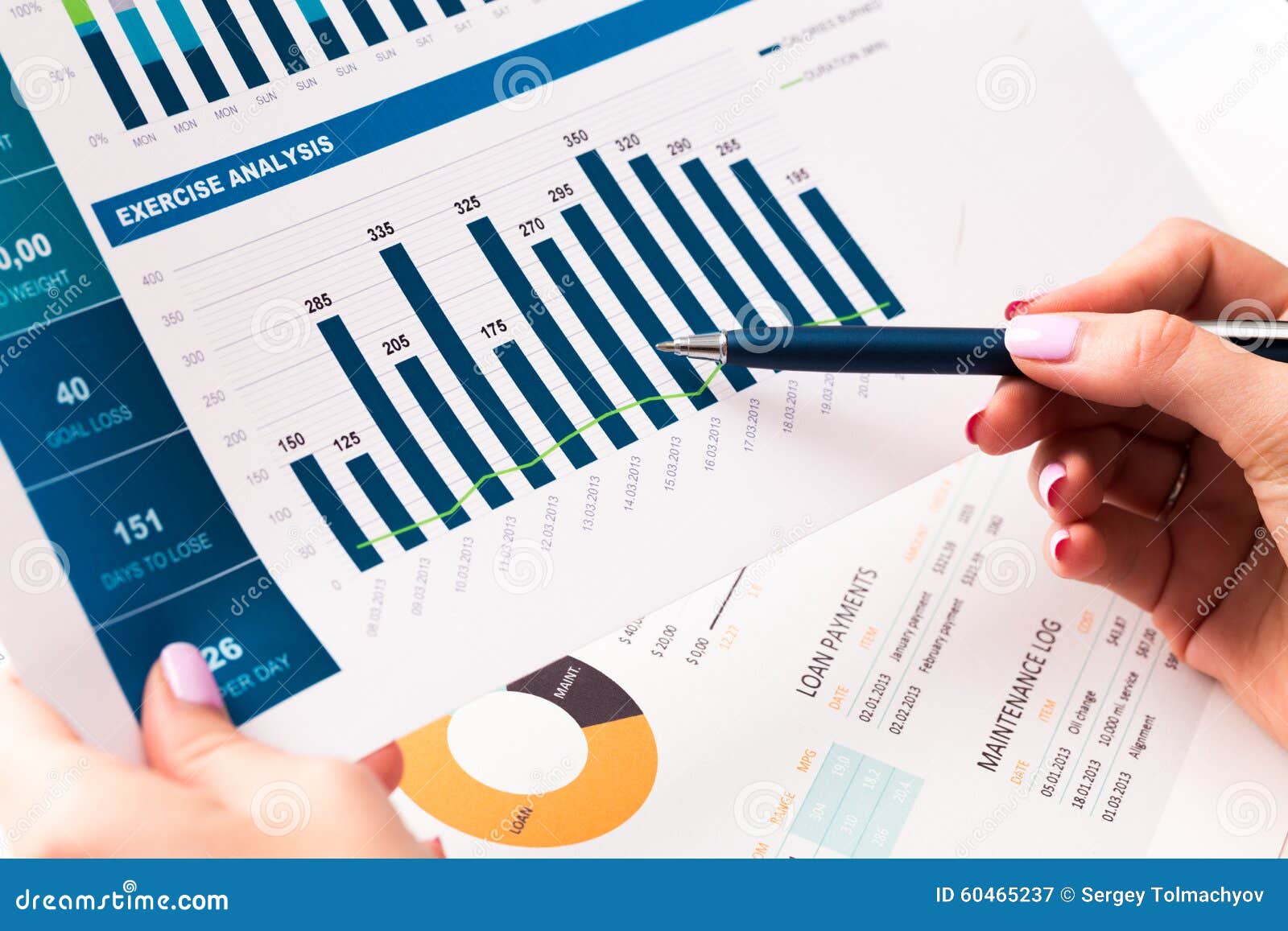 Financial Report and Graphics for Business Stock Image - Image of ...