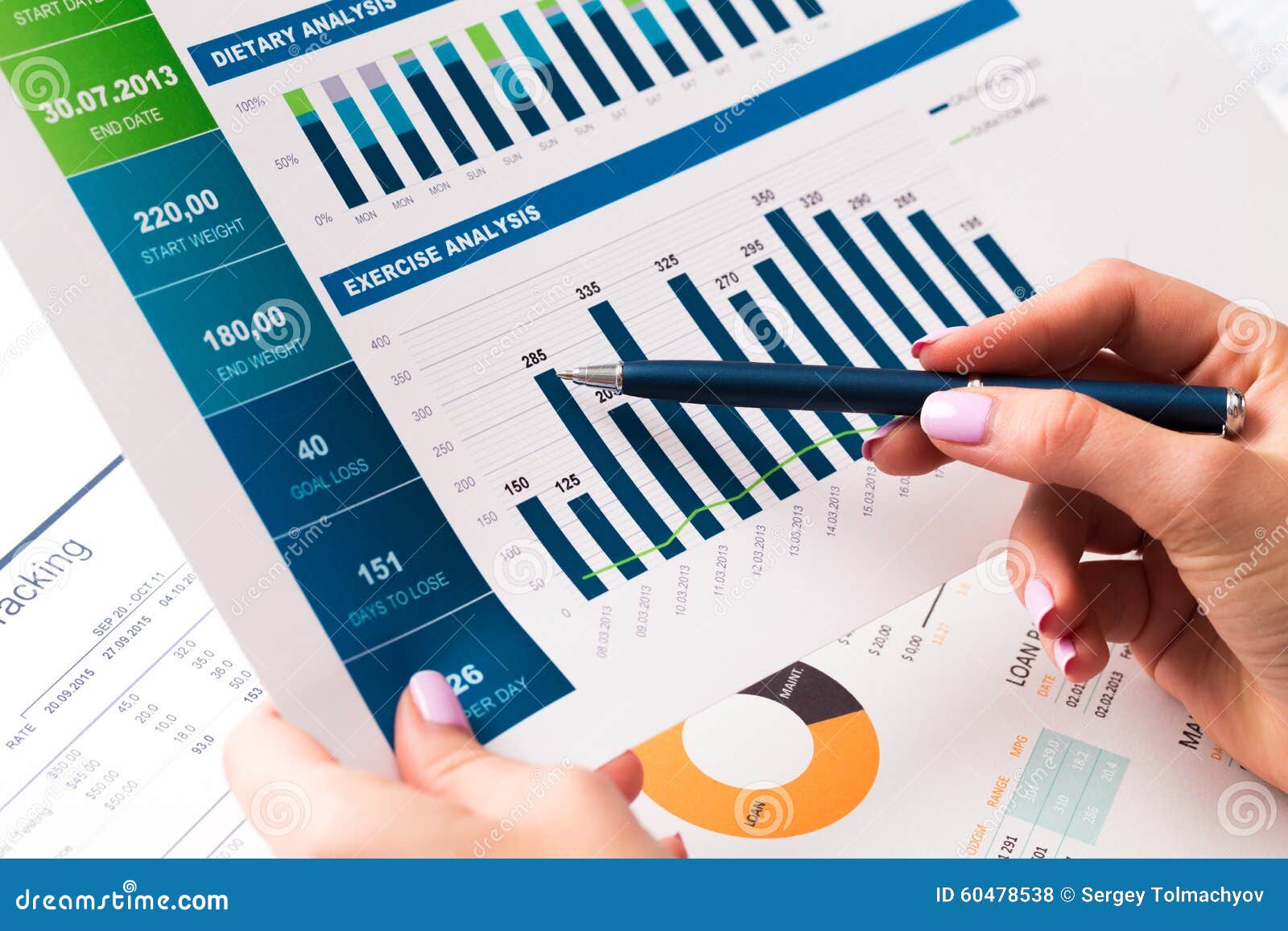 Financial Report and Graphics for Business Stock Photo - Image of ...