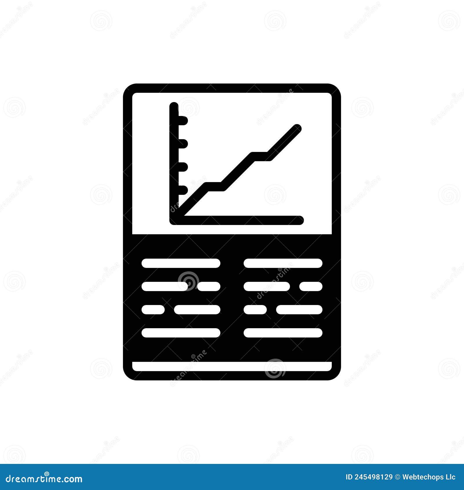 Black Solid Icon for Financial Report, Market and Analysis Stock Vector ...