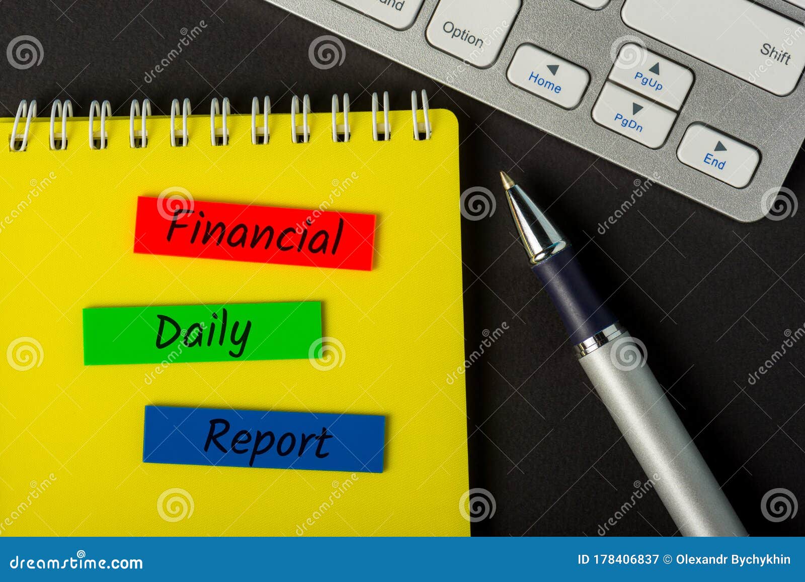 Financial daily Report on Office Workplace. Concept of Control of Key ...