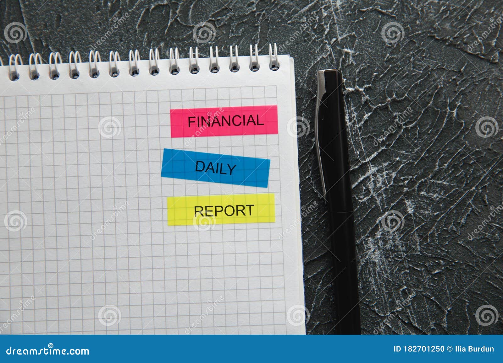 Financial daily Report on Office Workplace. Control of Key Business ...