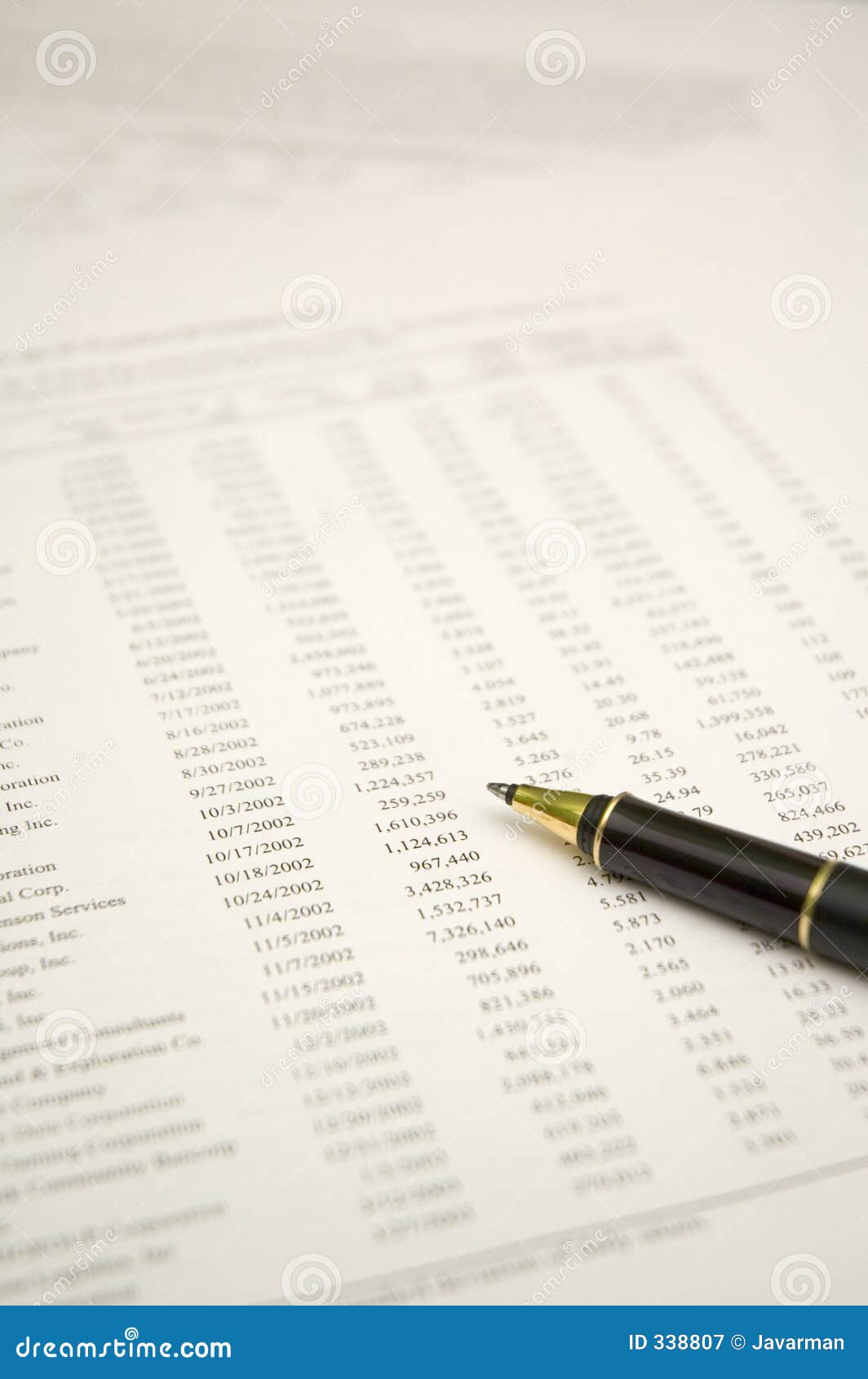 Financial report and pen stock image. Image of money, exchange - 338807
