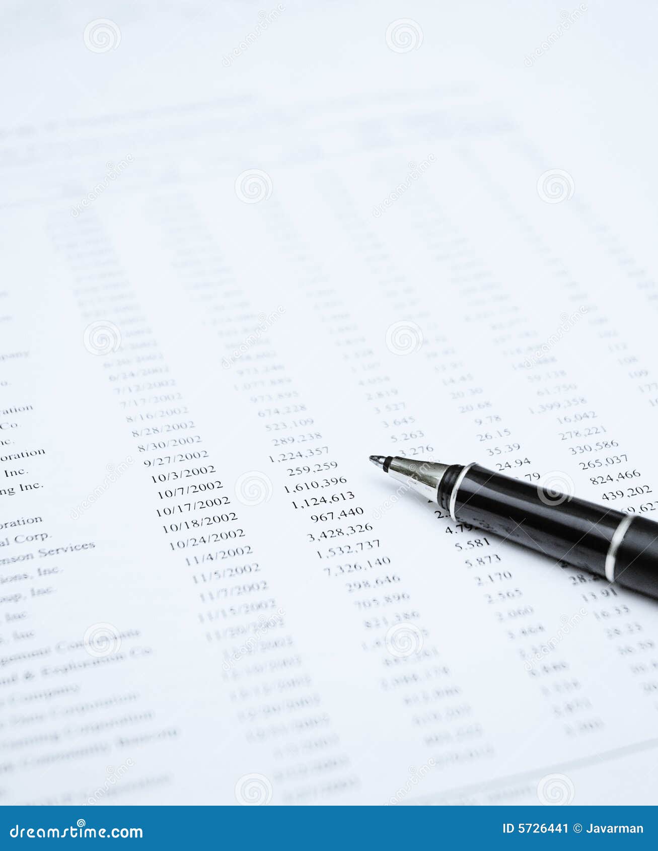 Financial report and pen stock image. Image of data, chart - 5726441