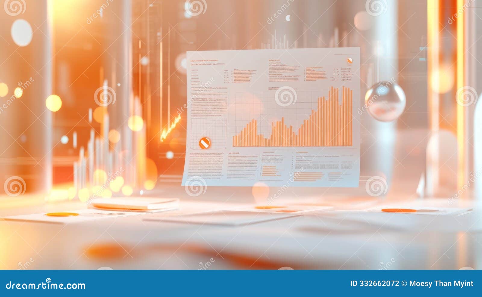 Financial Report Render In Soft Neutral Background, Transparent ...