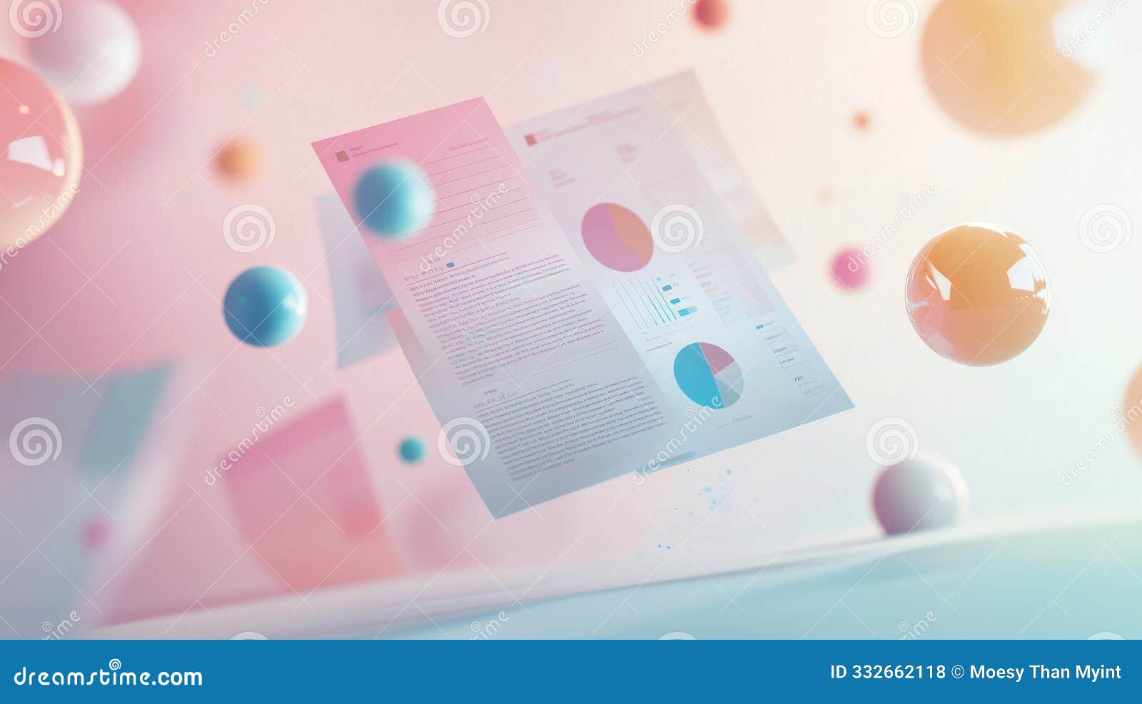 Financial Report Render in Soft Neutral Background, Transparent ...