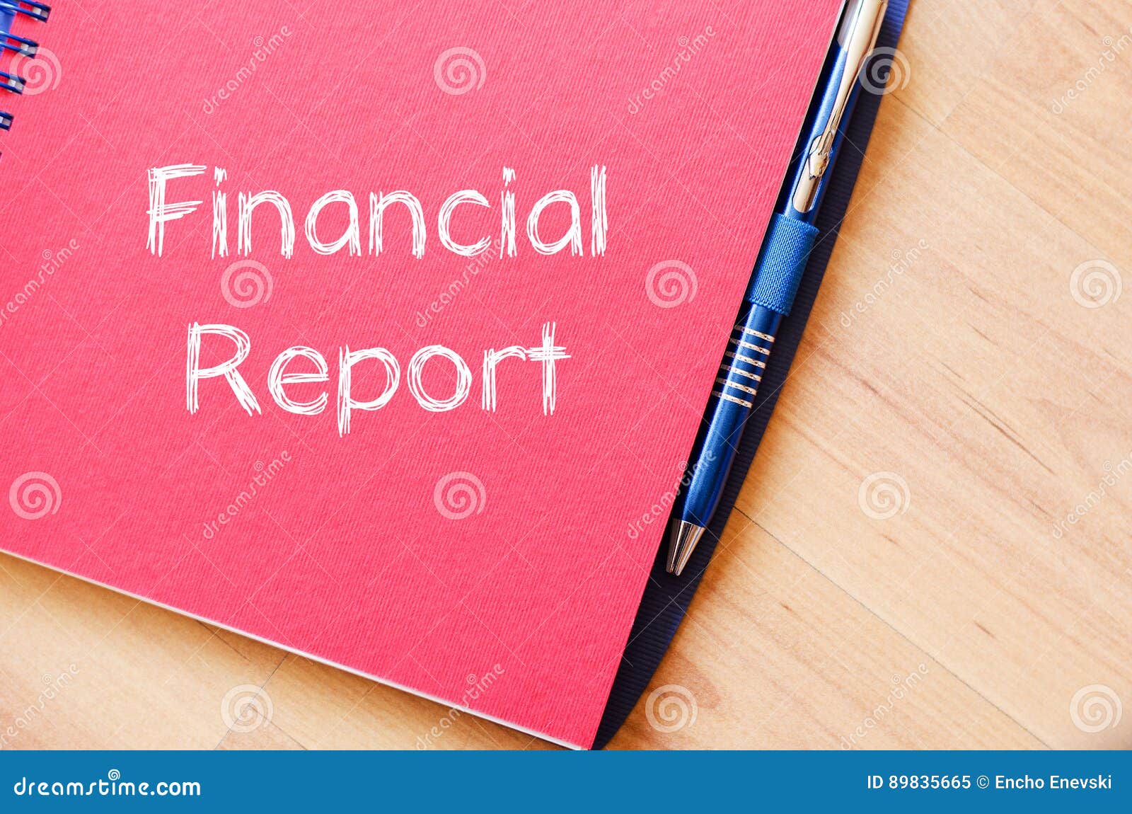 Financial Report Text Concept on Notebook Stock Image - Image of ...