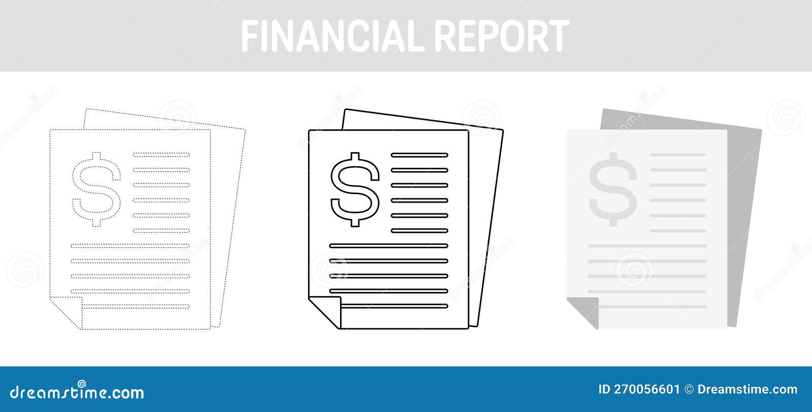 Financial Report Tracing and Coloring Worksheet for Kids Stock Vector ...