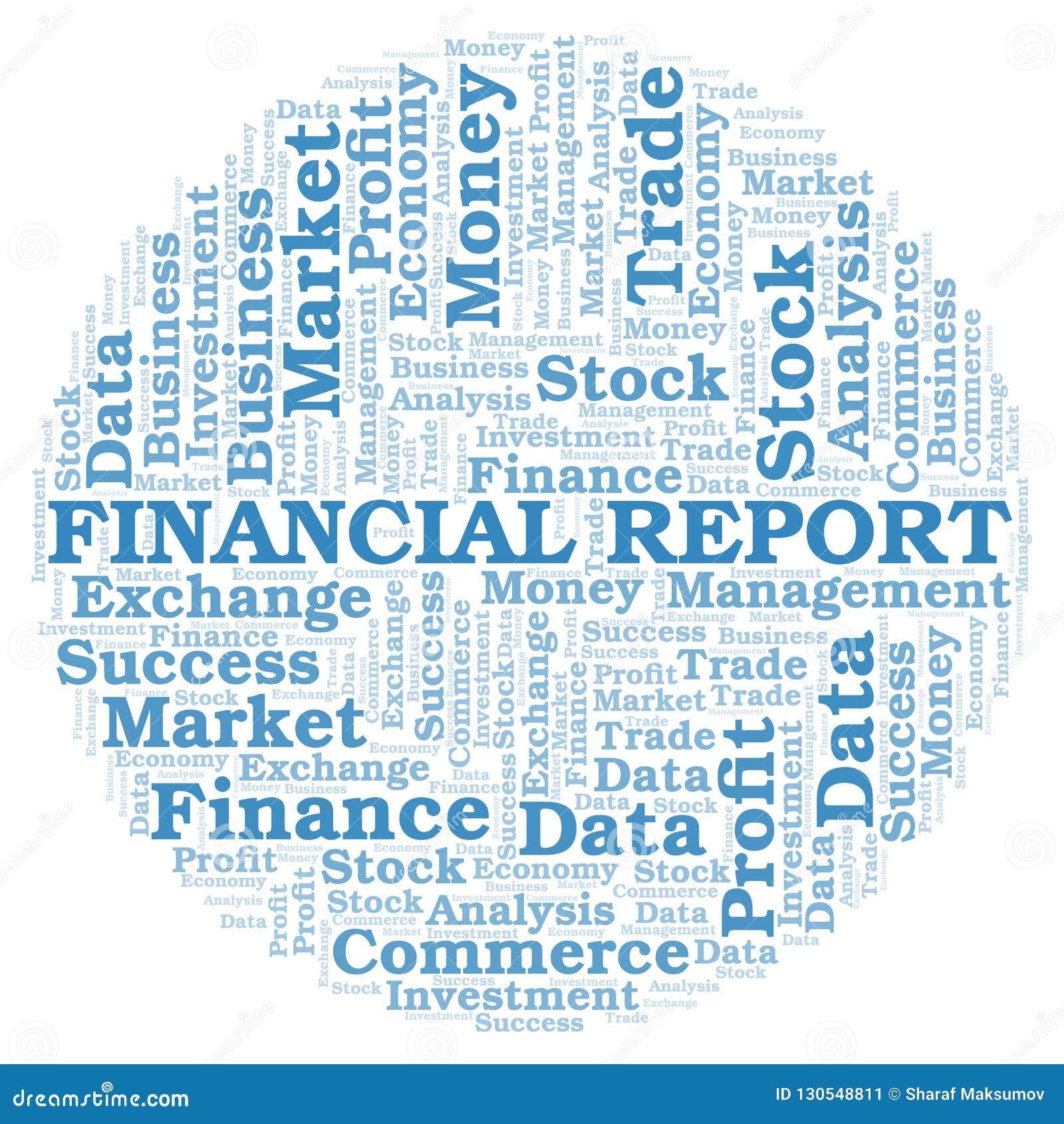 Financial Report Word Cloud. Stock Illustration - Illustration of ...