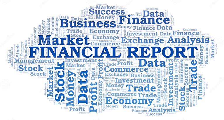 Financial Report Word Cloud. Stock Illustration - Illustration of ...