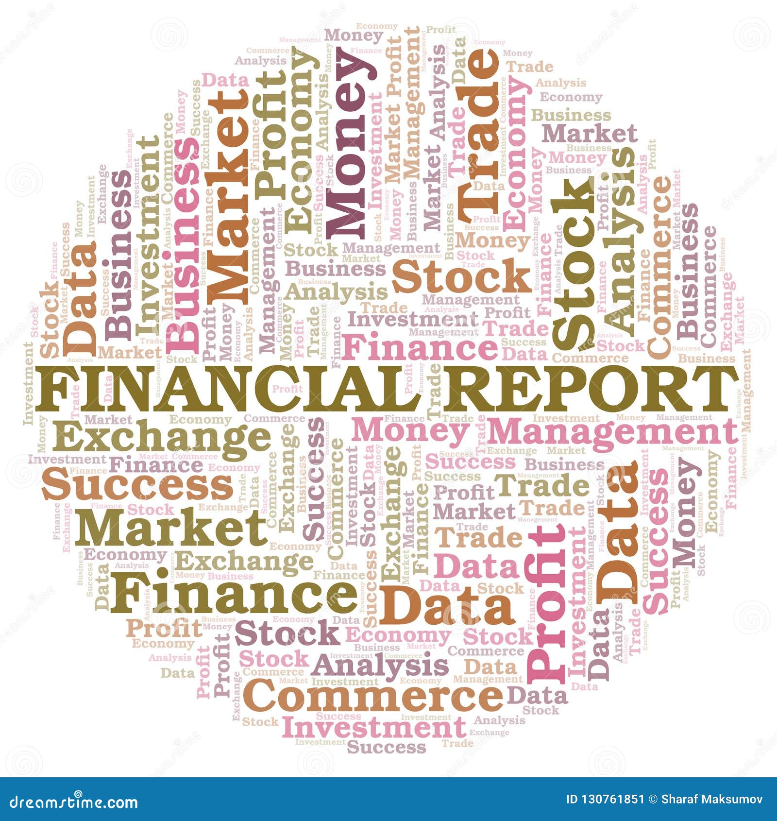 Financial Report Word Cloud. Stock Illustration - Illustration of ...