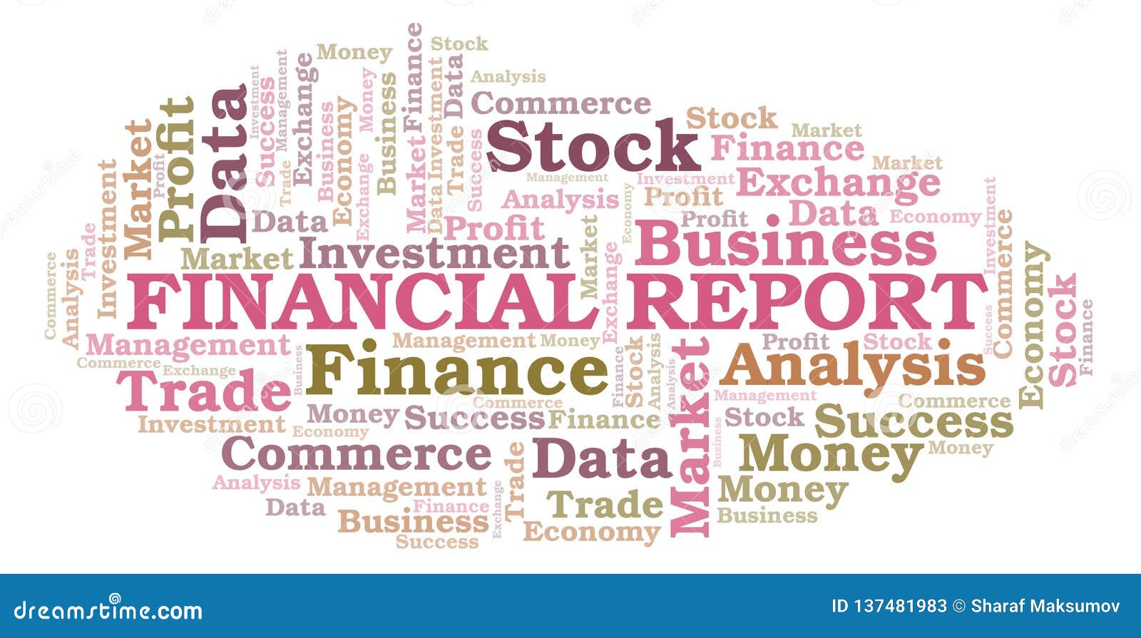 Financial Report Word Cloud Stock Illustration - Illustration of text ...
