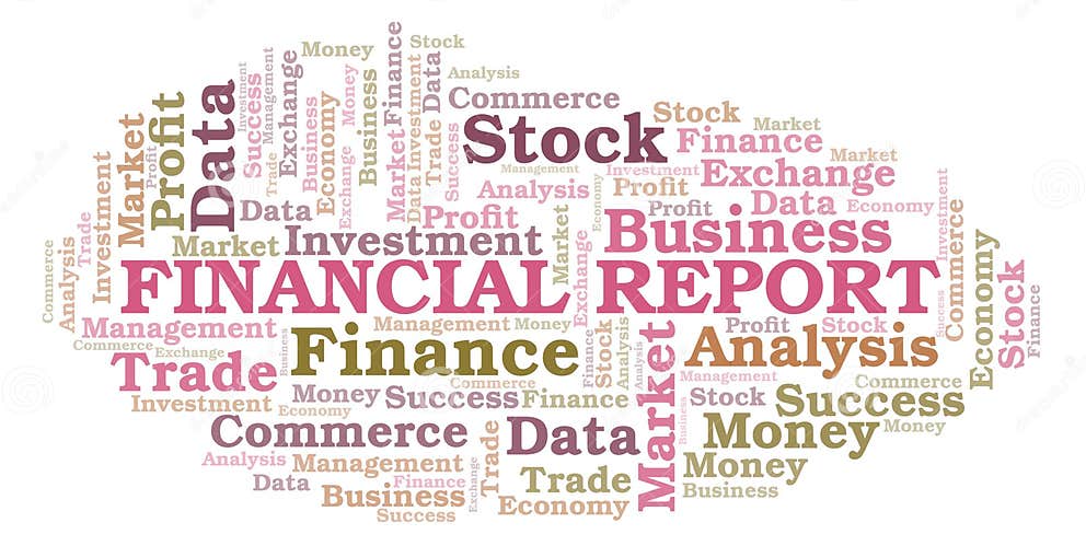Financial Report Word Cloud Stock Illustration - Illustration of text ...