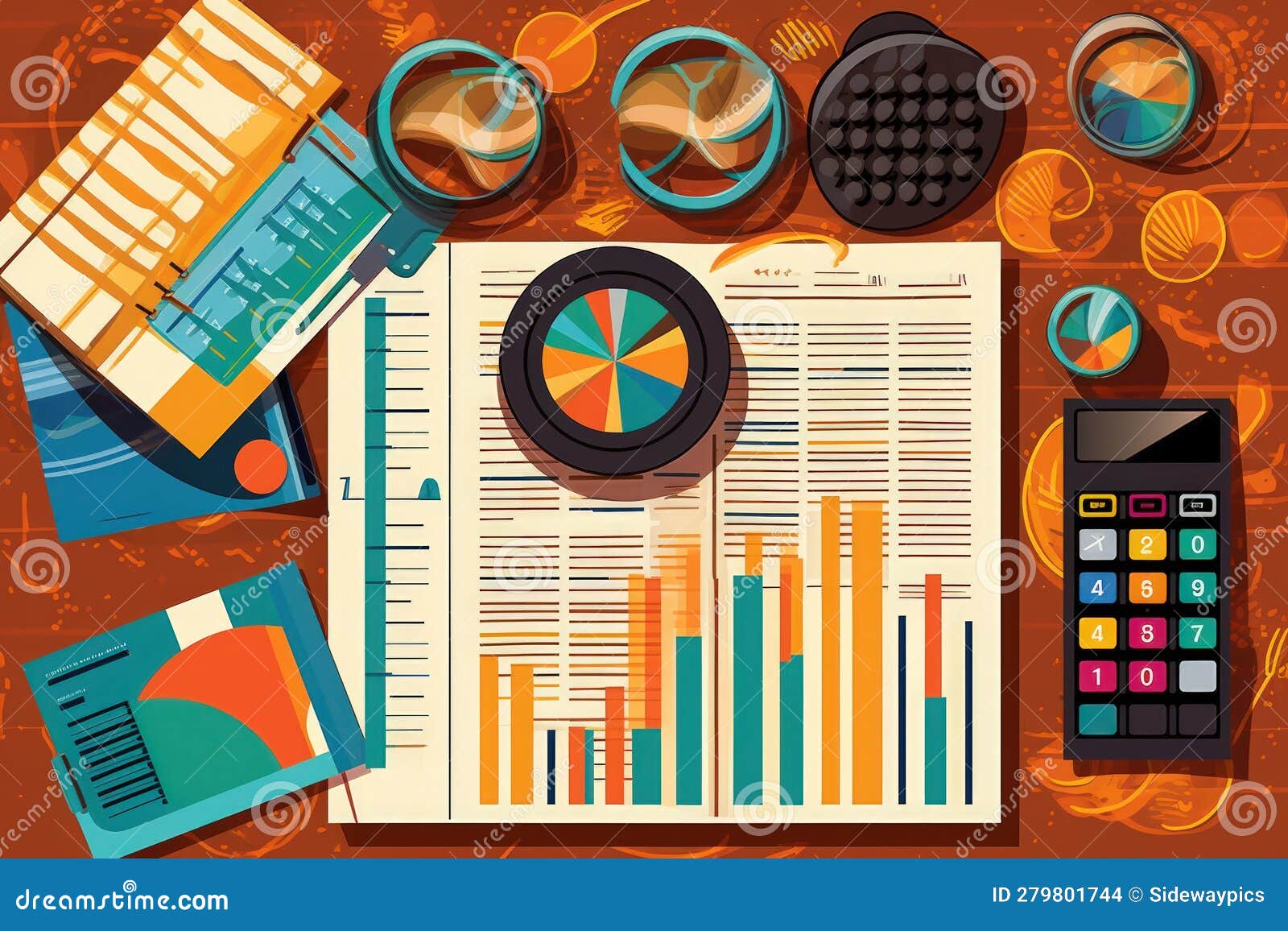 Financial Reporting and Accounting - Generative AI Stock Illustration ...
