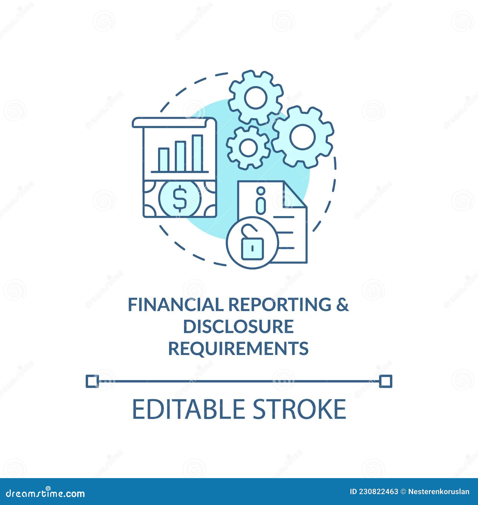 Financial Reporting Process Concept Icon Stock Vector - Illustration of ...