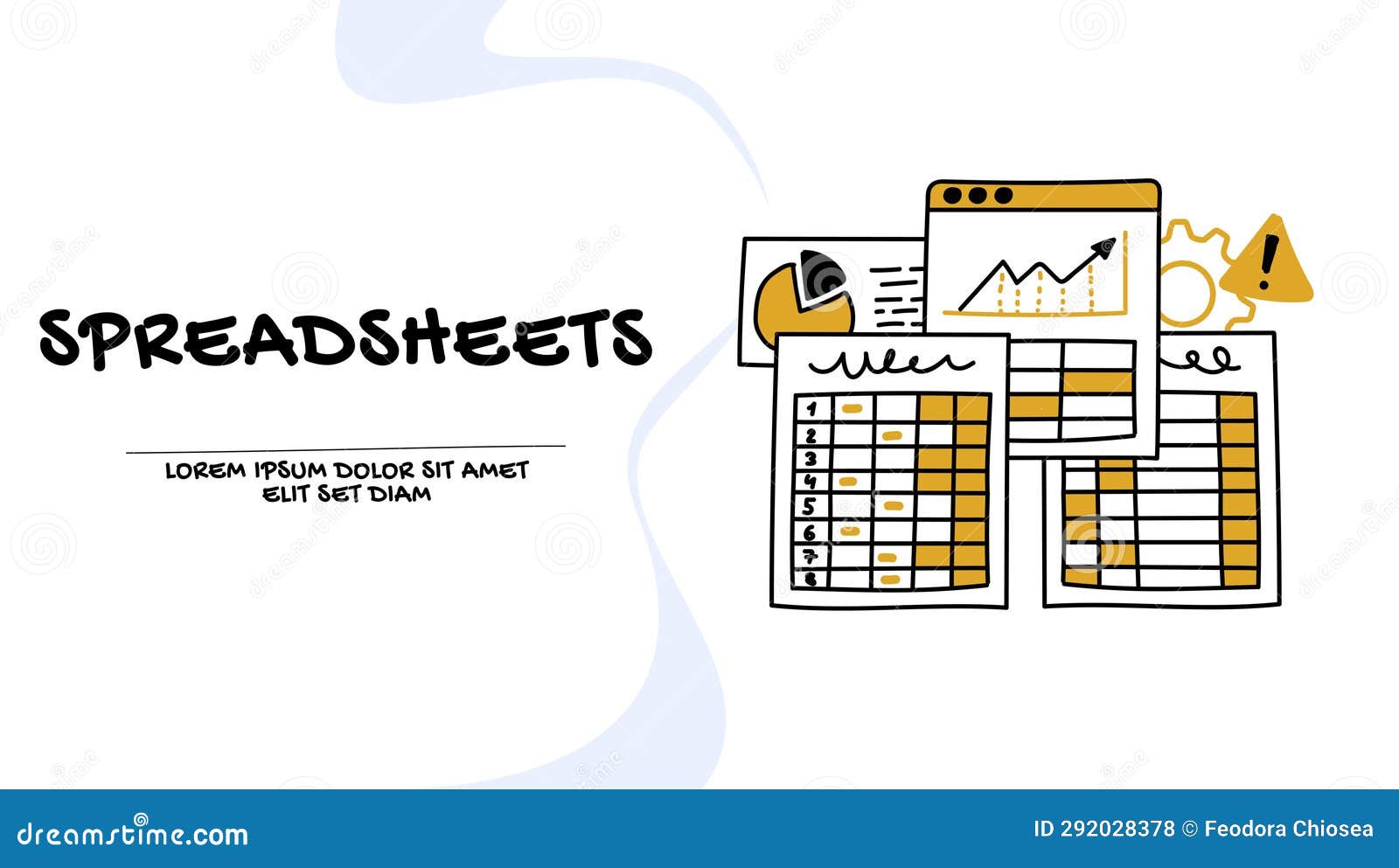 Financial Reports and Spreadsheets Concept, Business Illustration Stock Vector - Illustration of ...