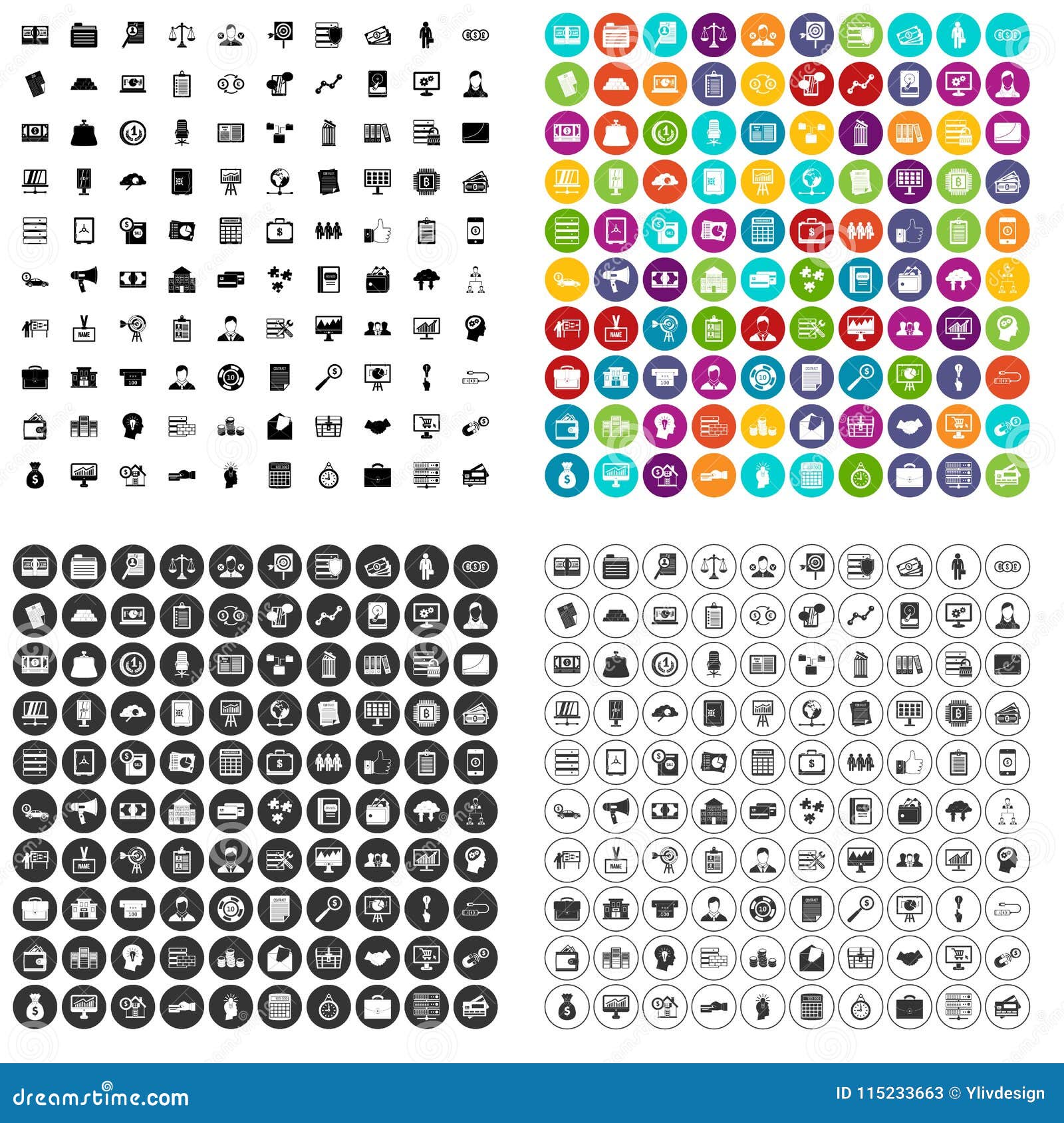 100 Financial Resources Icons Set Vector Variant Stock Vector ...