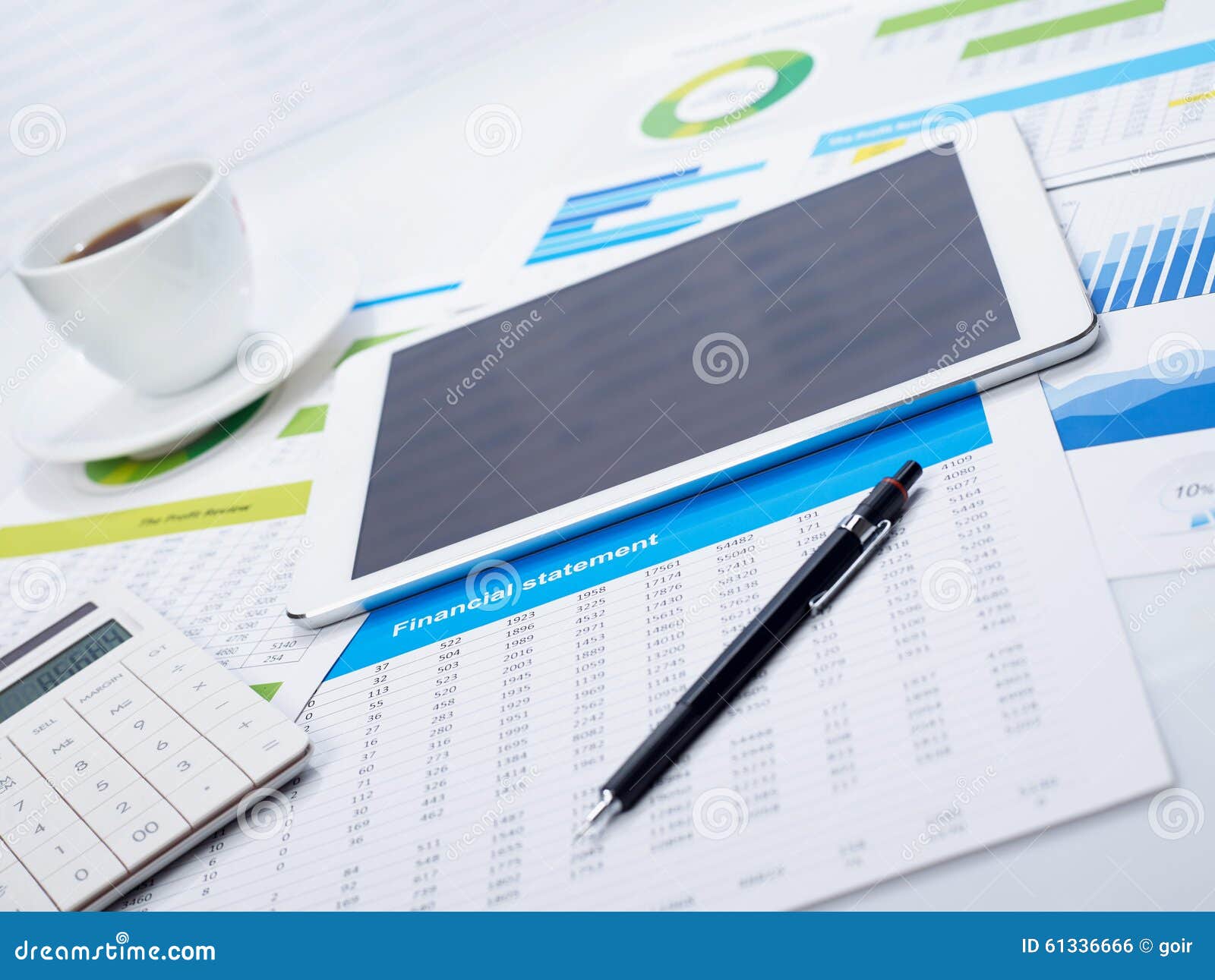 Financial review stock photo. Image of tablet, debt, business - 61336666