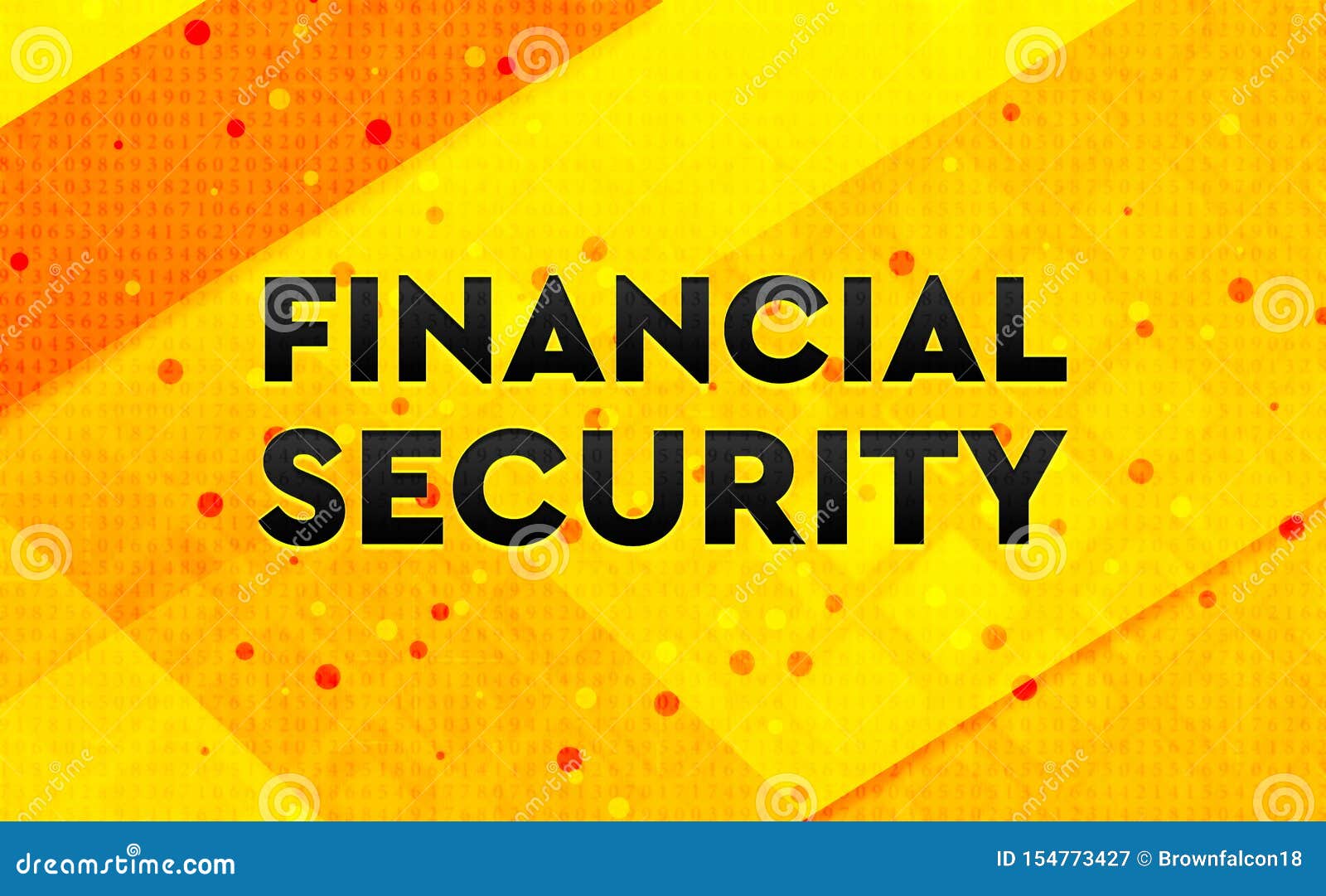 Financial Security Abstract Digital Banner Yellow Background Stock ...