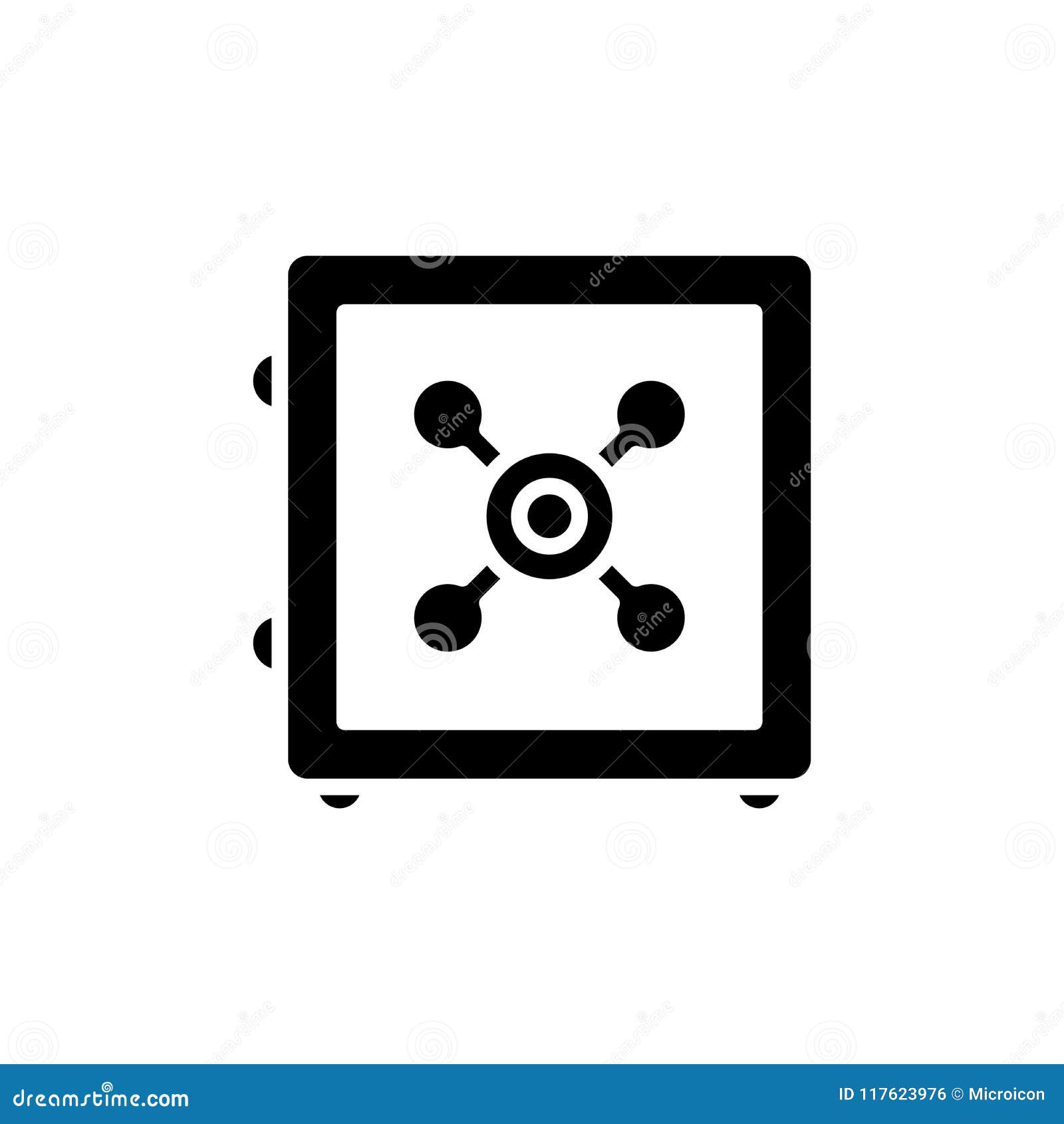 Financial Security Black Icon Concept. Financial Security Flat Vector ...