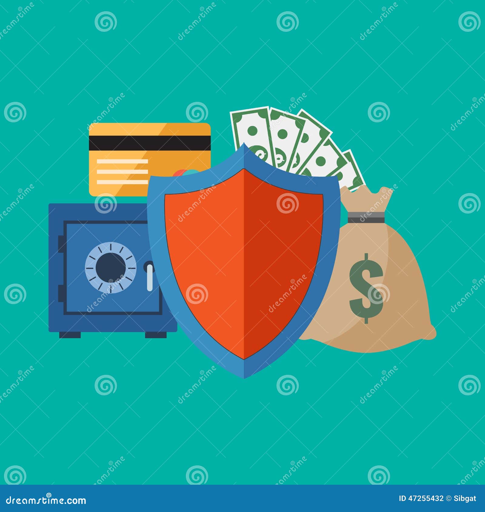Financial Security Concept. Flat Design Stylish Stock Vector ... Financial Security Concept. Flat Design Stylish Stock Vector ...