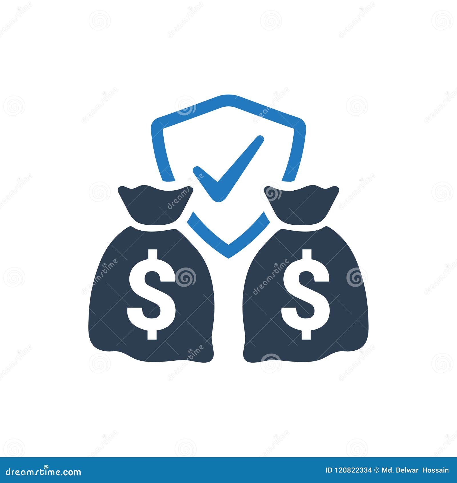 Financial Security Icon stock vector. Illustration of shield - 120822334
