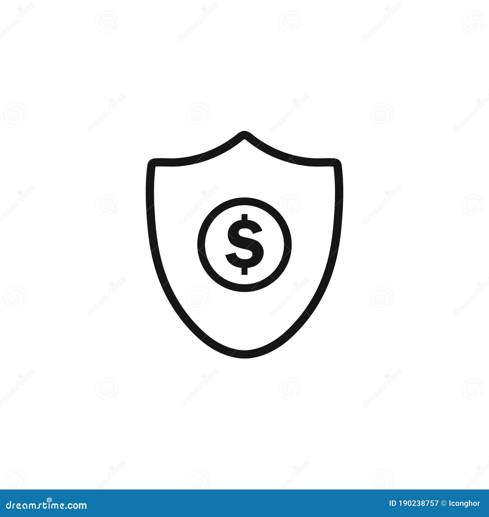 Financial Security Icon. stock vector. Illustration of symbol - 190238757