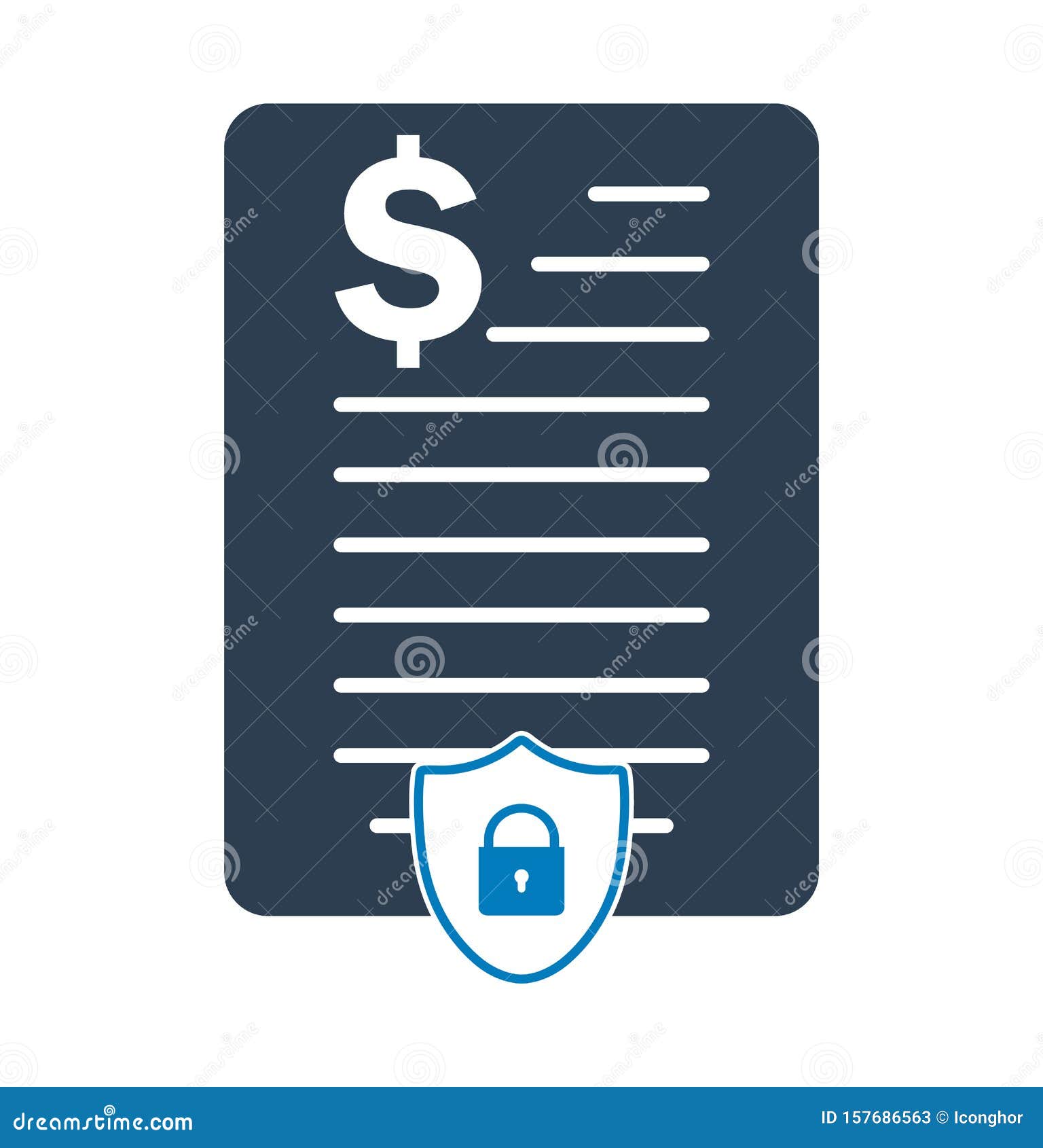 Financial security icon. stock vector. Illustration of lock - 157686563