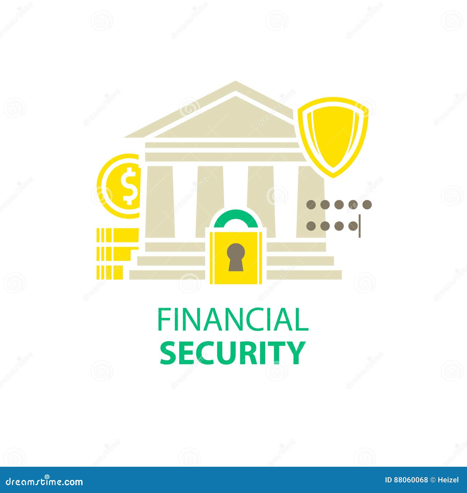 Financial security icon stock vector. Illustration of business - 88060068
