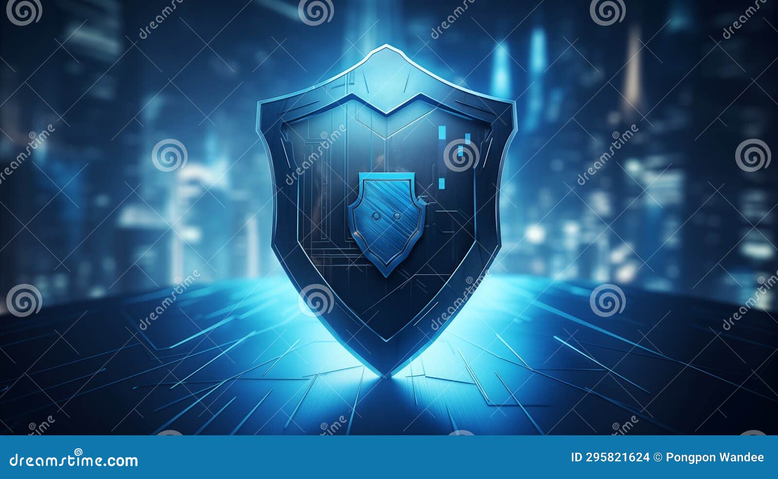 Financial Security Illustrate a Shield Protecting Digital Financial ...