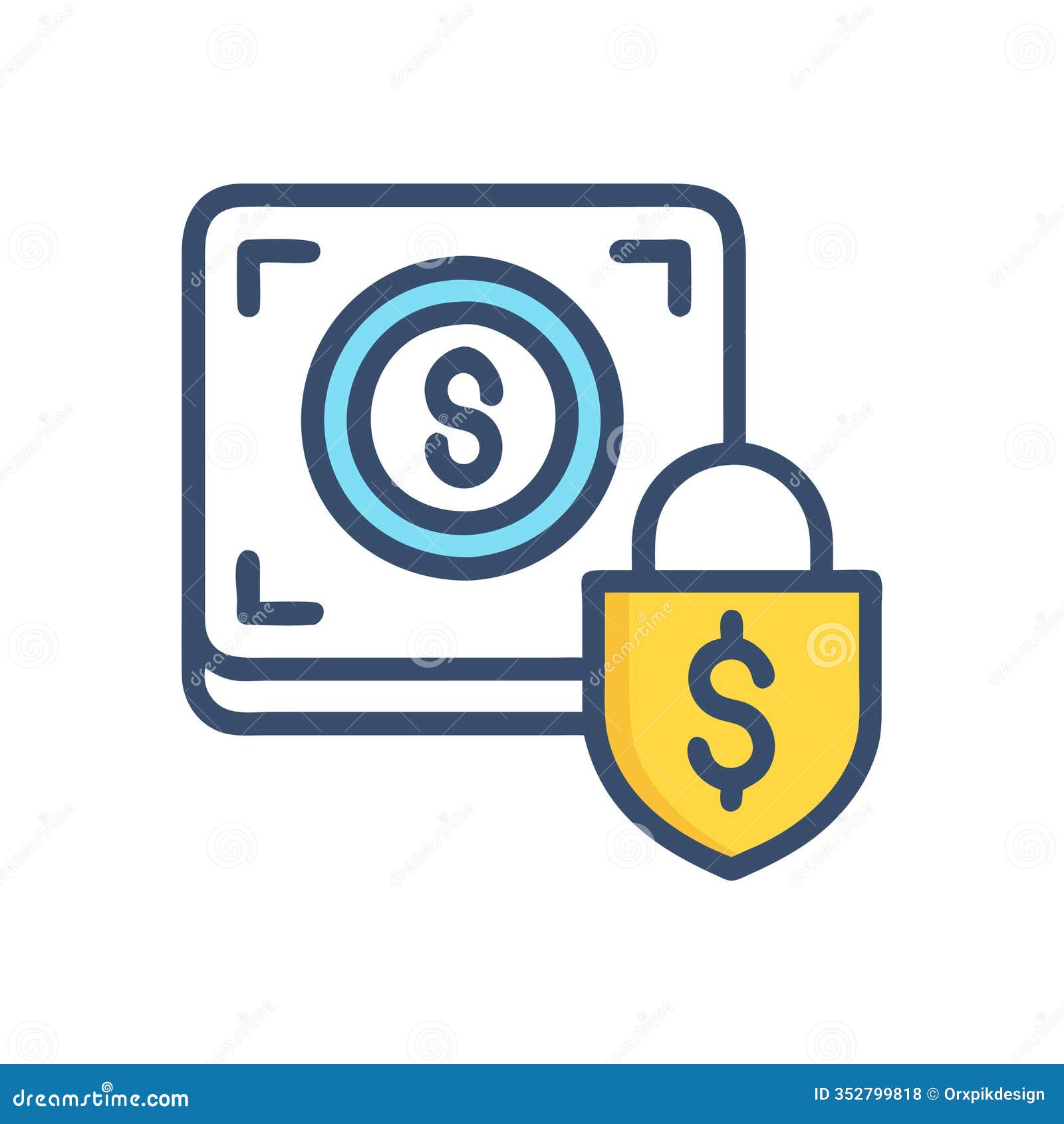 Financial Security Management Icon Stock Vector - Illustration of ...